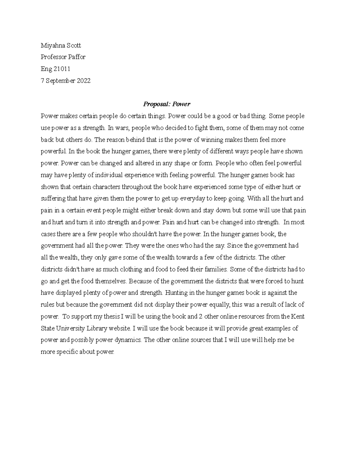 Proposal- college writing - Miyahna Scott Professor Paffor Eng 21011 7 ...