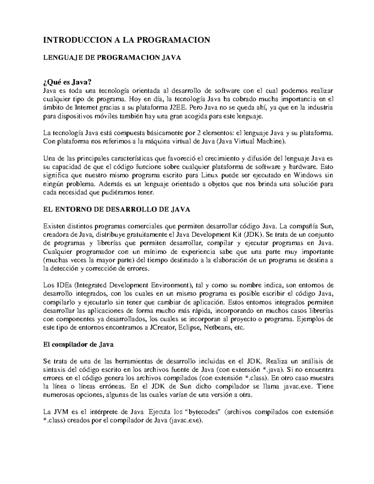 Notas Java 3 - de gran importancia - INTRODUCCION A LA PROGRAMACION ...