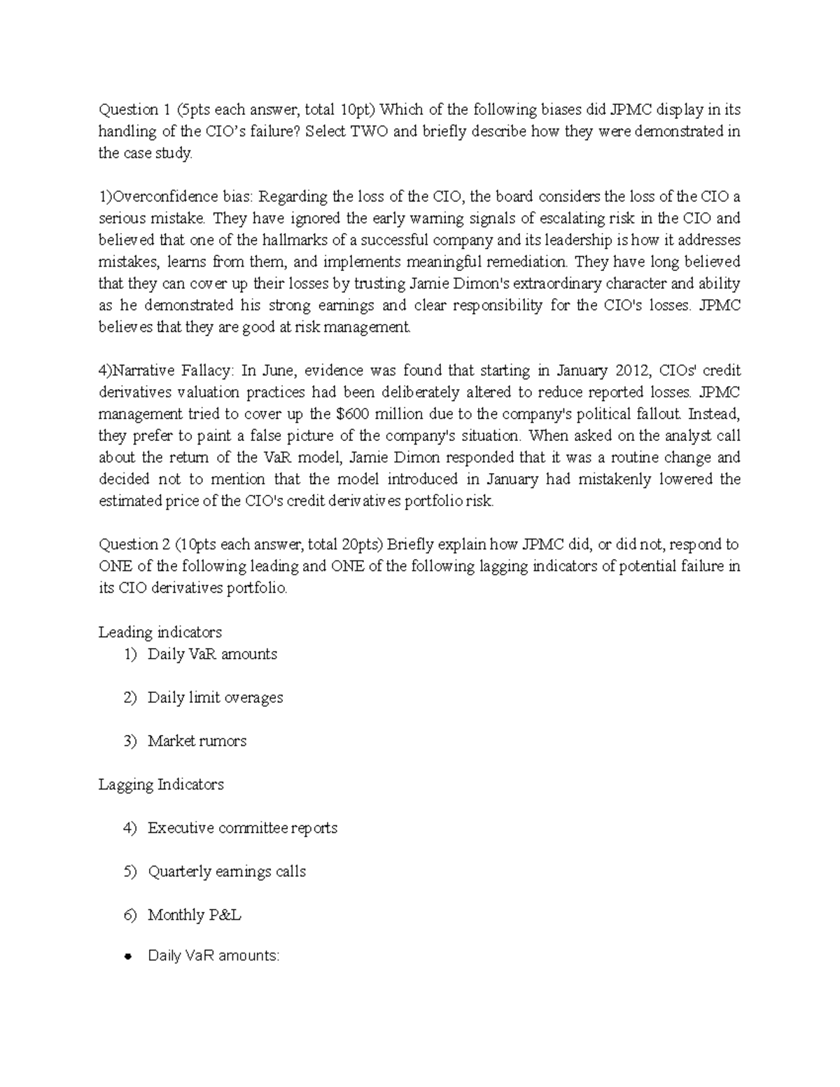 Case Study 3 - case studies - Question 1 (5pts each answer, total 10pt ...