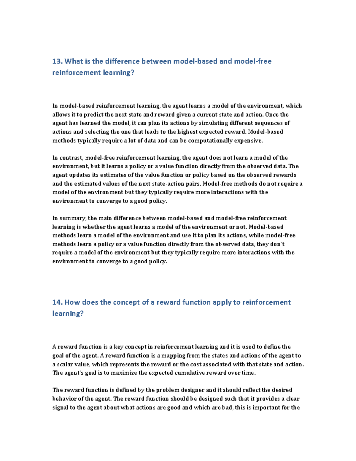 Reinforcement Learning 3 - 13. What is the difference between model ...