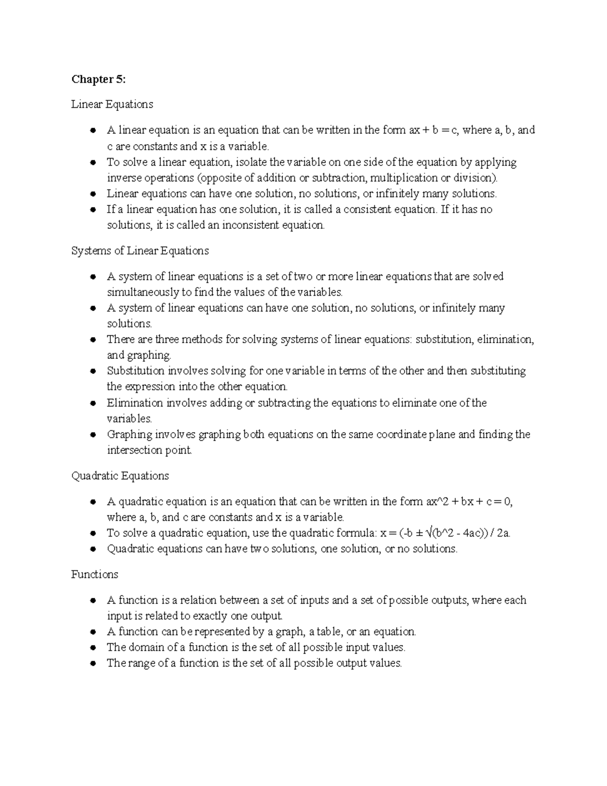 MATH 112 Chapter 5 - MATH 112 Notes for Ch 5 - Chapter 5: Linear ...