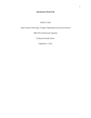 [Solved] BHS490 Professional Capstone Project - Professional Capstone (BHS-490) - Studocu