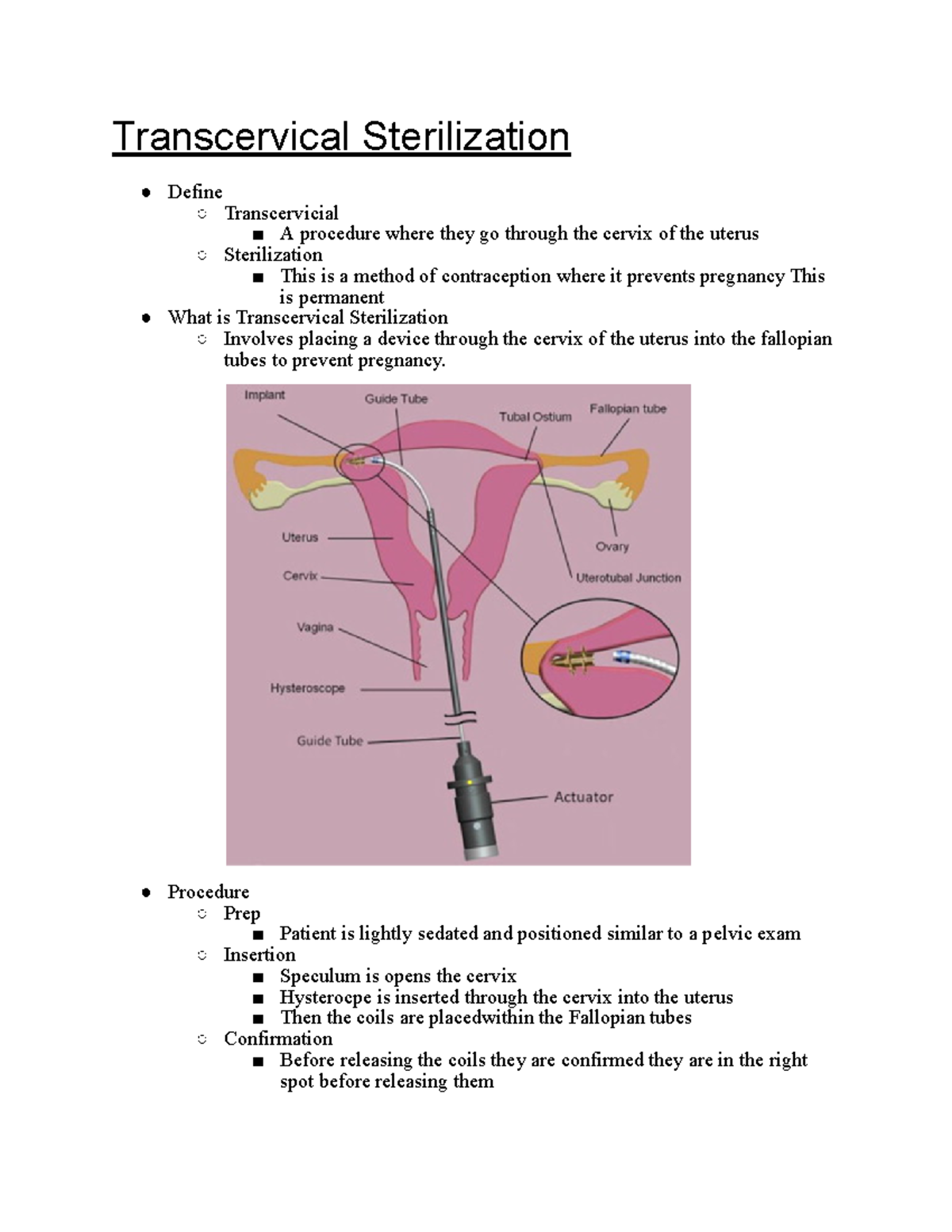 Transcervical Sterilization Presentation - Transcervical Sterilization ...