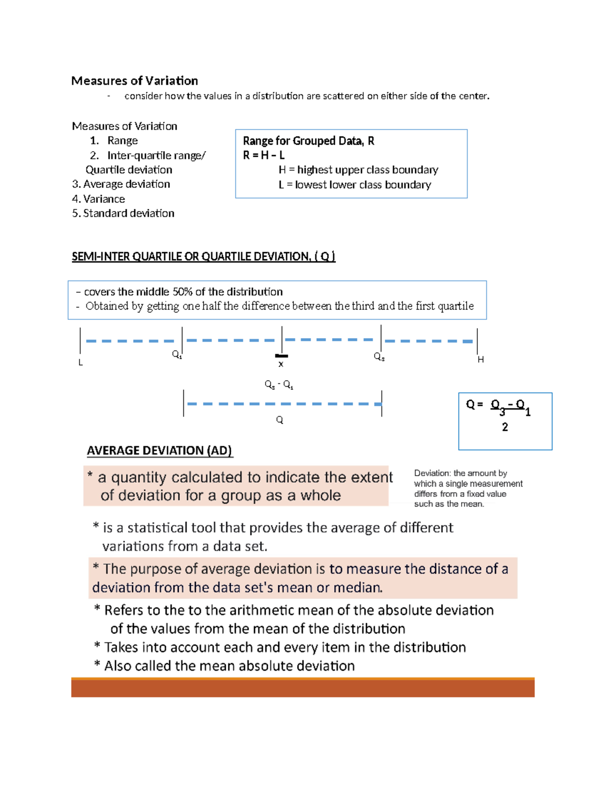 Measures-of-Variation - Measures of Variation - consider how the values ...
