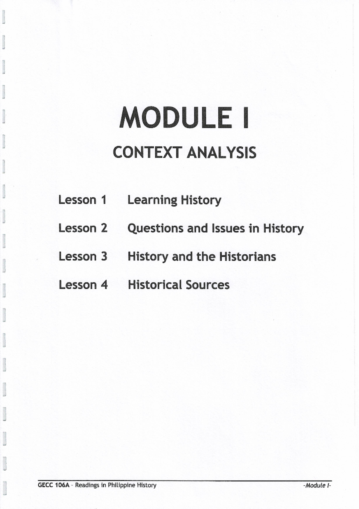 GECC 106a Module 1 - this is about history - BSEd Basic English - Studocu