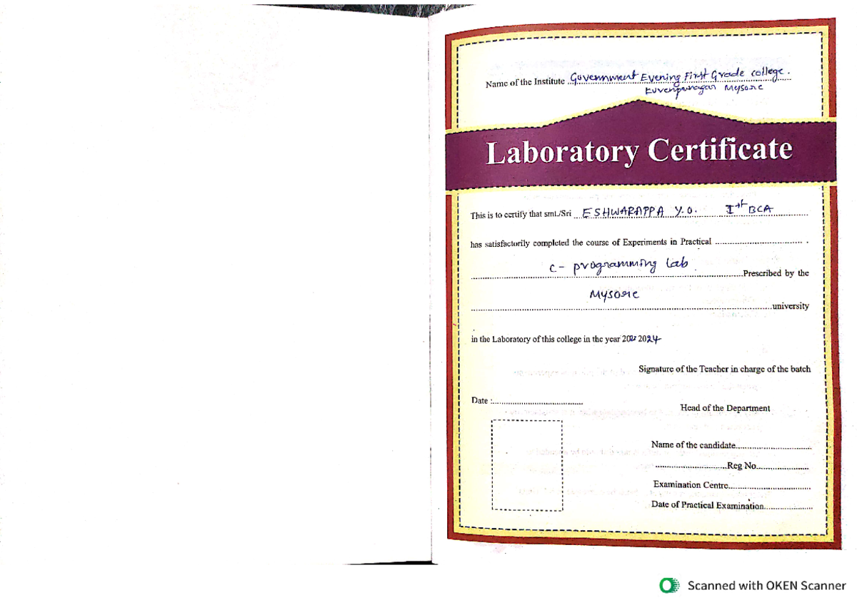 C program 1 to 10 - BCA - Studocu