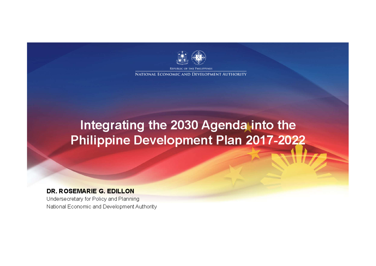 Rosemarie G. Edillon - Integrating 2030 Agenda in Philippines.pdf - Integrating the 2030 Agenda ...