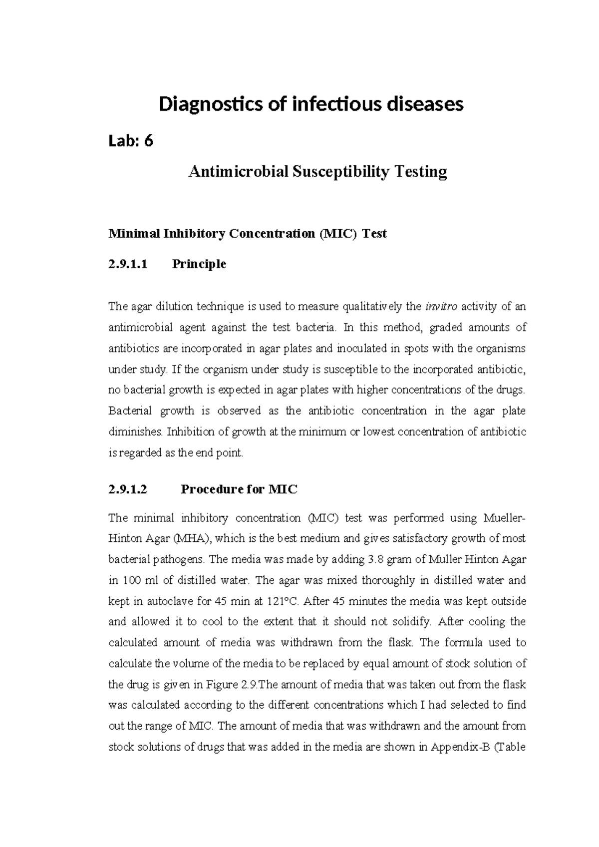 Lab-6 - checkerboard assay - Diagnostics of infectious diseases Lab: 6 ...
