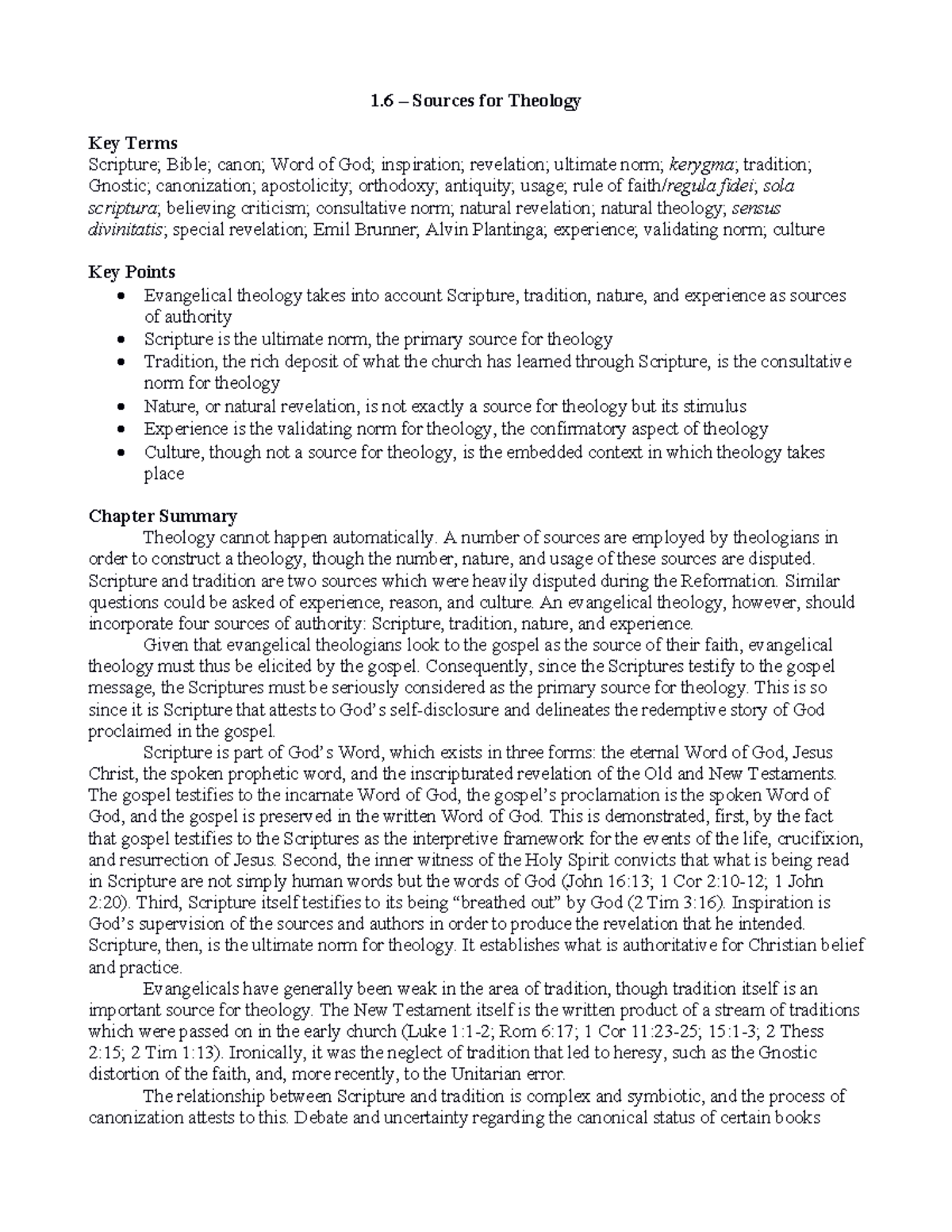 Source for theology - An introduction to the study of theology notes ...