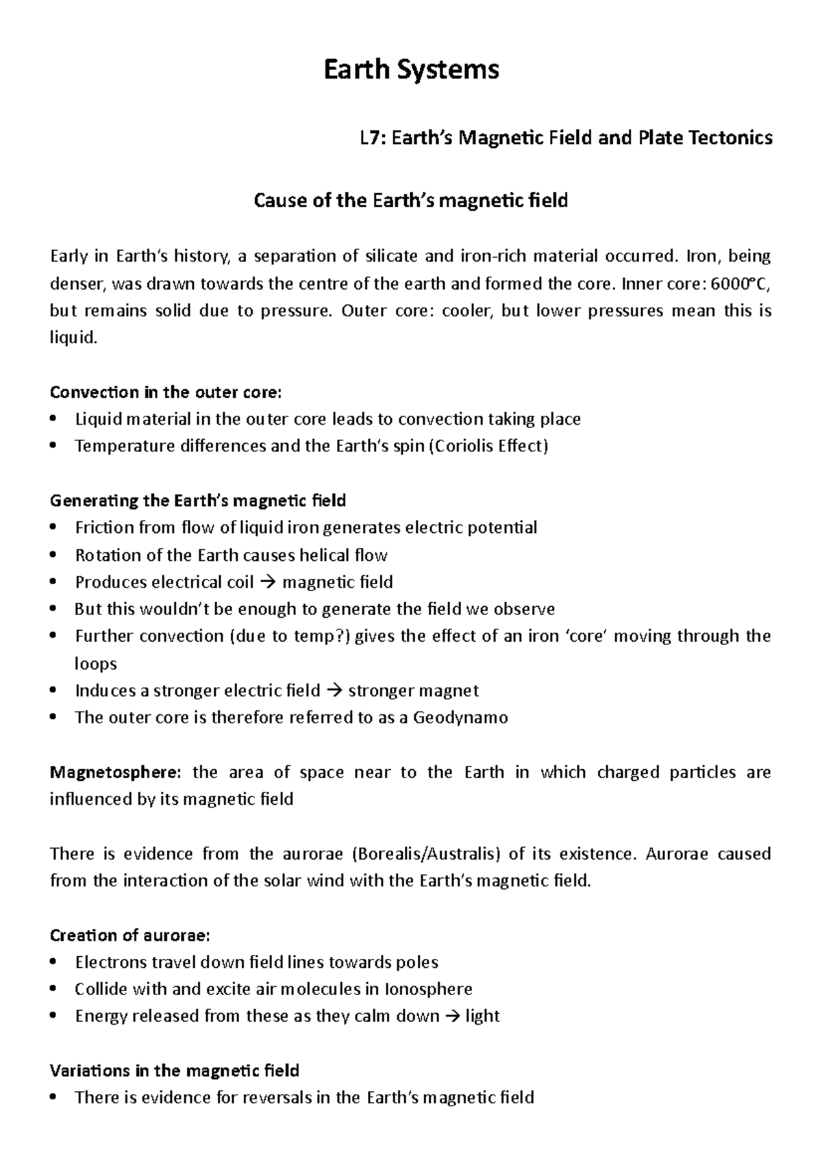 N7 - Earth's Magnetic Field and Plate Tectonics - Earth Systems L7 ...