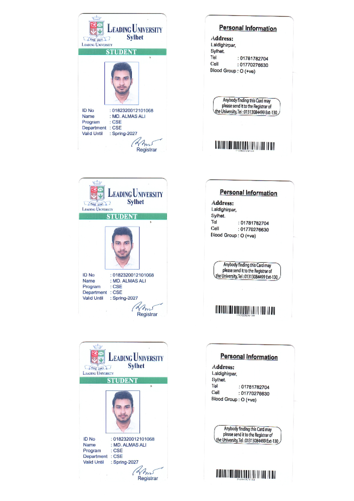 Student ID Card - Thanks - CSE - Studocu