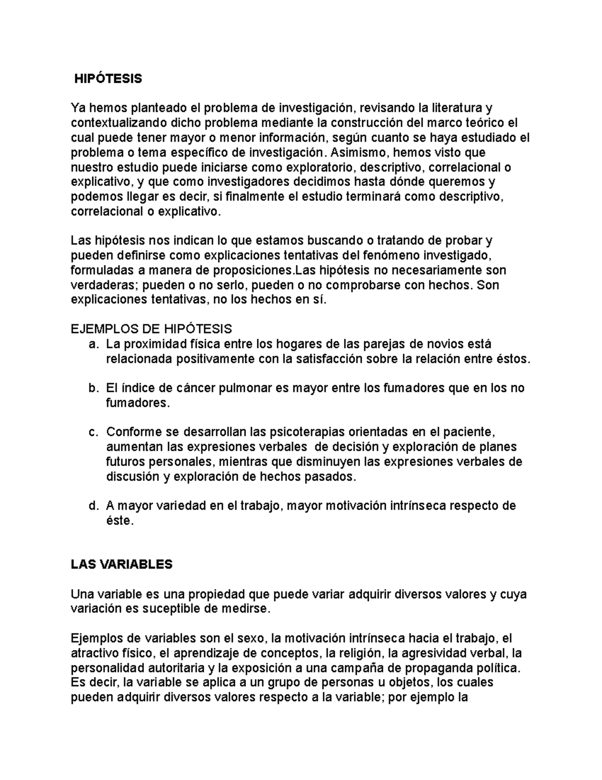 Hipótesis - HIPÓTESIS Ya hemos planteado el problema de investigación ...