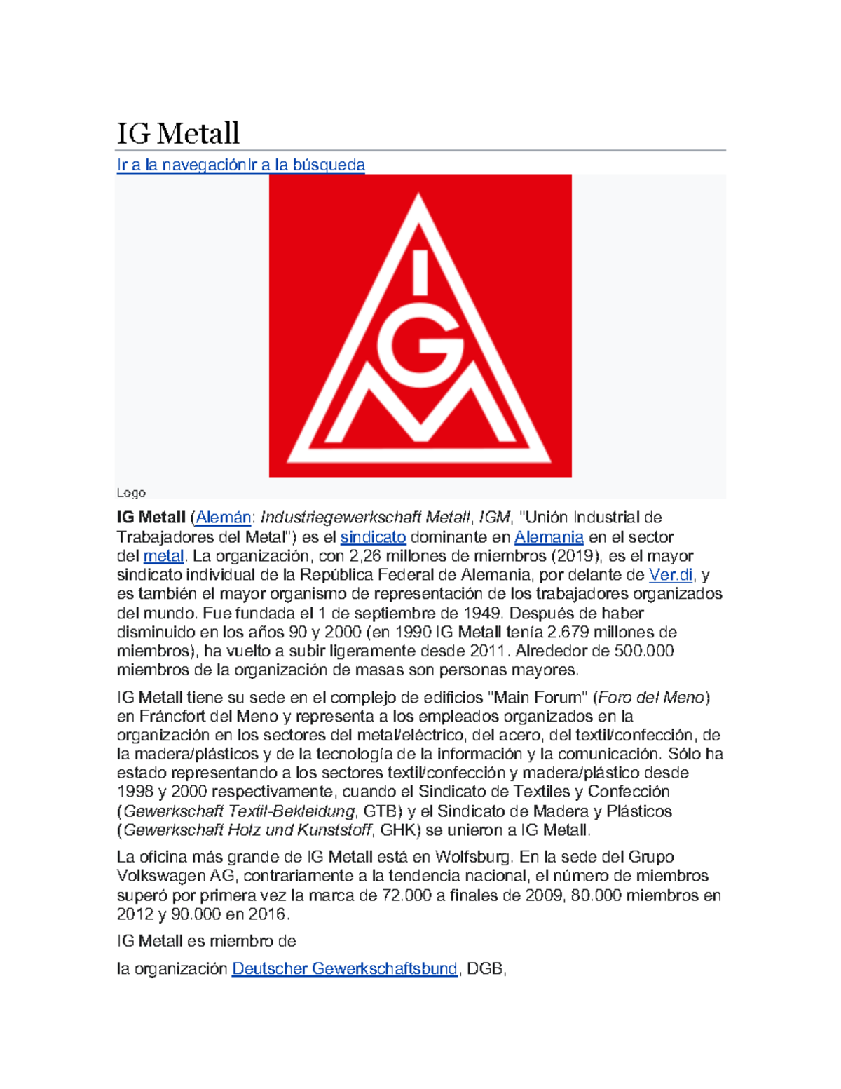 IG Metall - IG Metall Ir a la navegaciónIr a la búsqueda Logo IG Metall ...