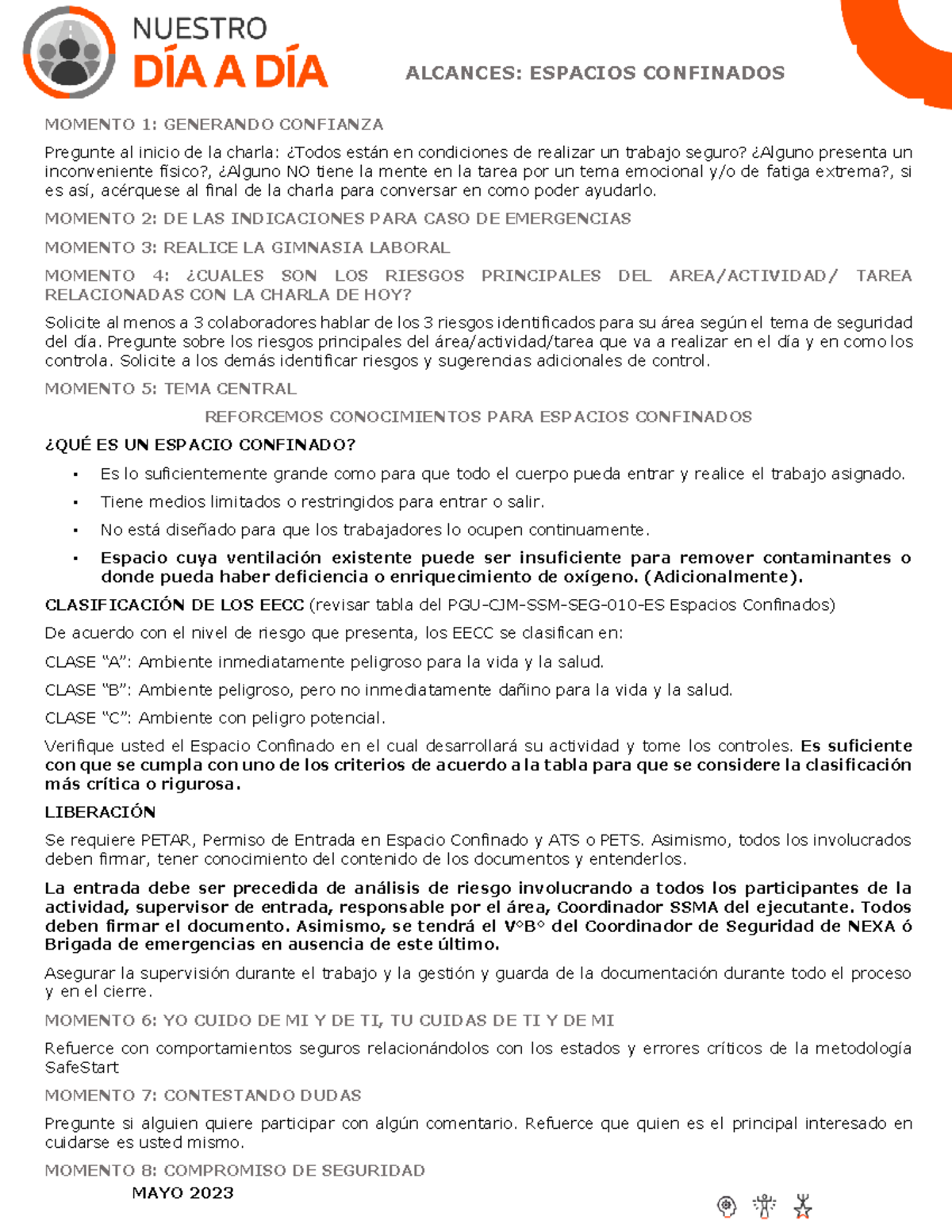 NDAD - EECC 02 - CHARLA DE SEGURIDAD SOBRE ESPACIO CONFINADO - MAYO ...