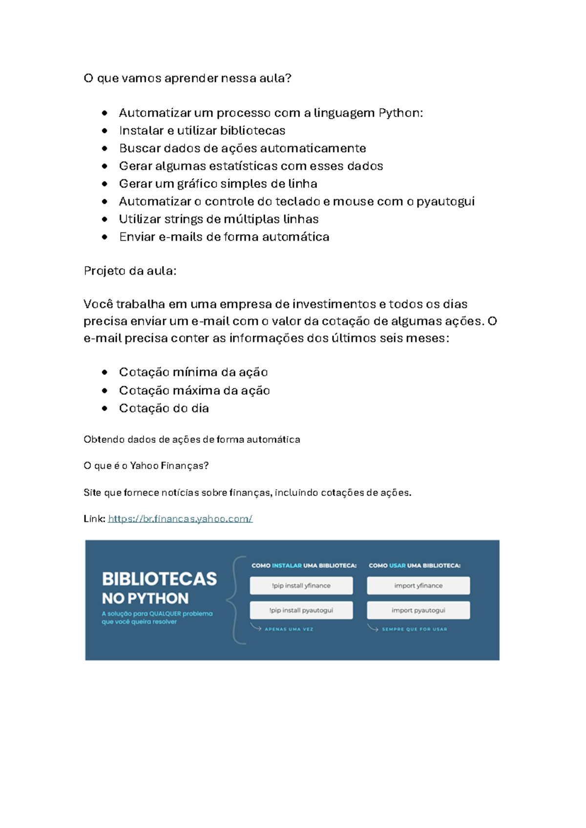 Automatizando COM Python - O que vamos aprender nessa aula? Automatizar ...