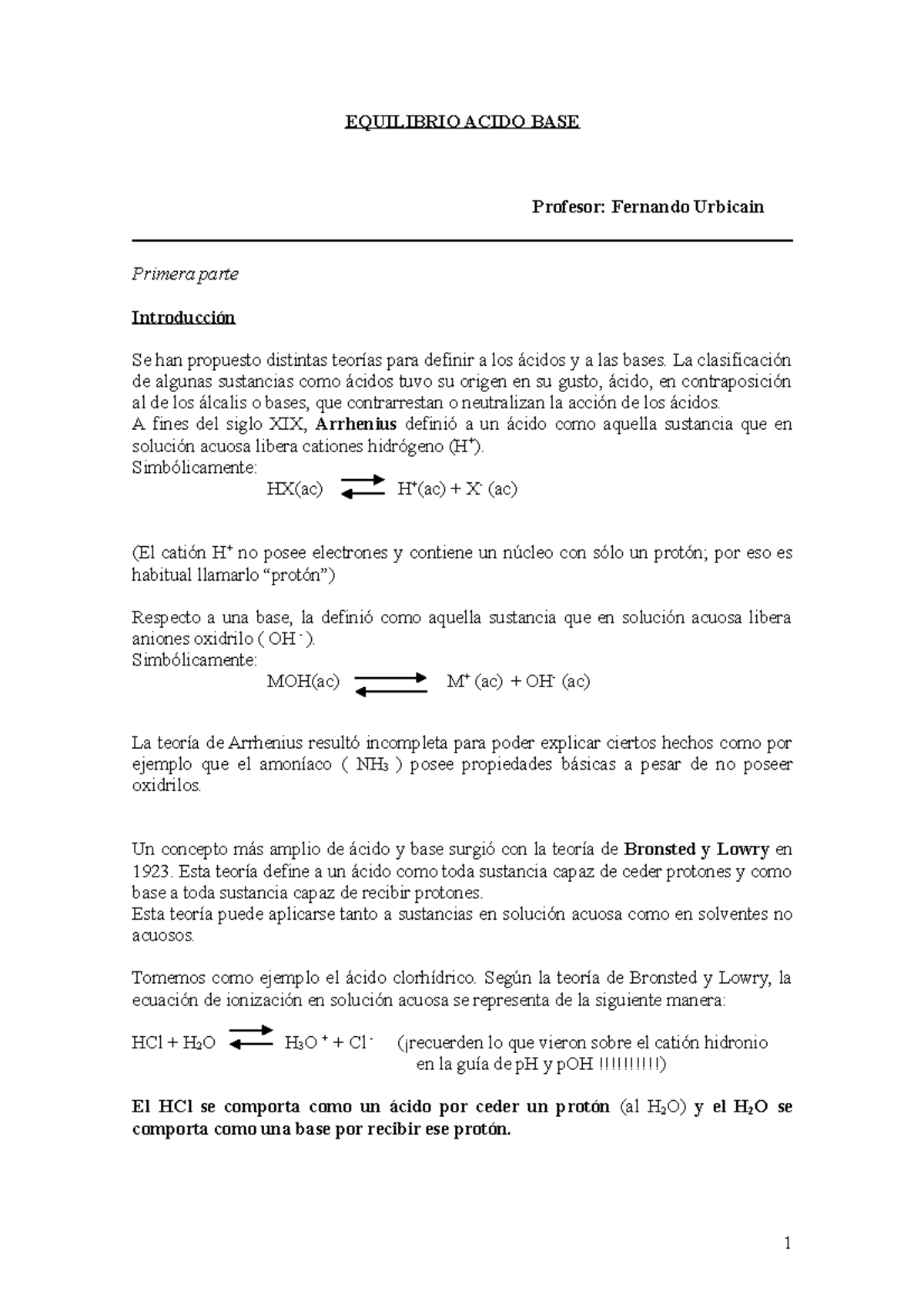 Equilibrio Acido Base Fisicoquimica Equilibrio Acido Base Profesor