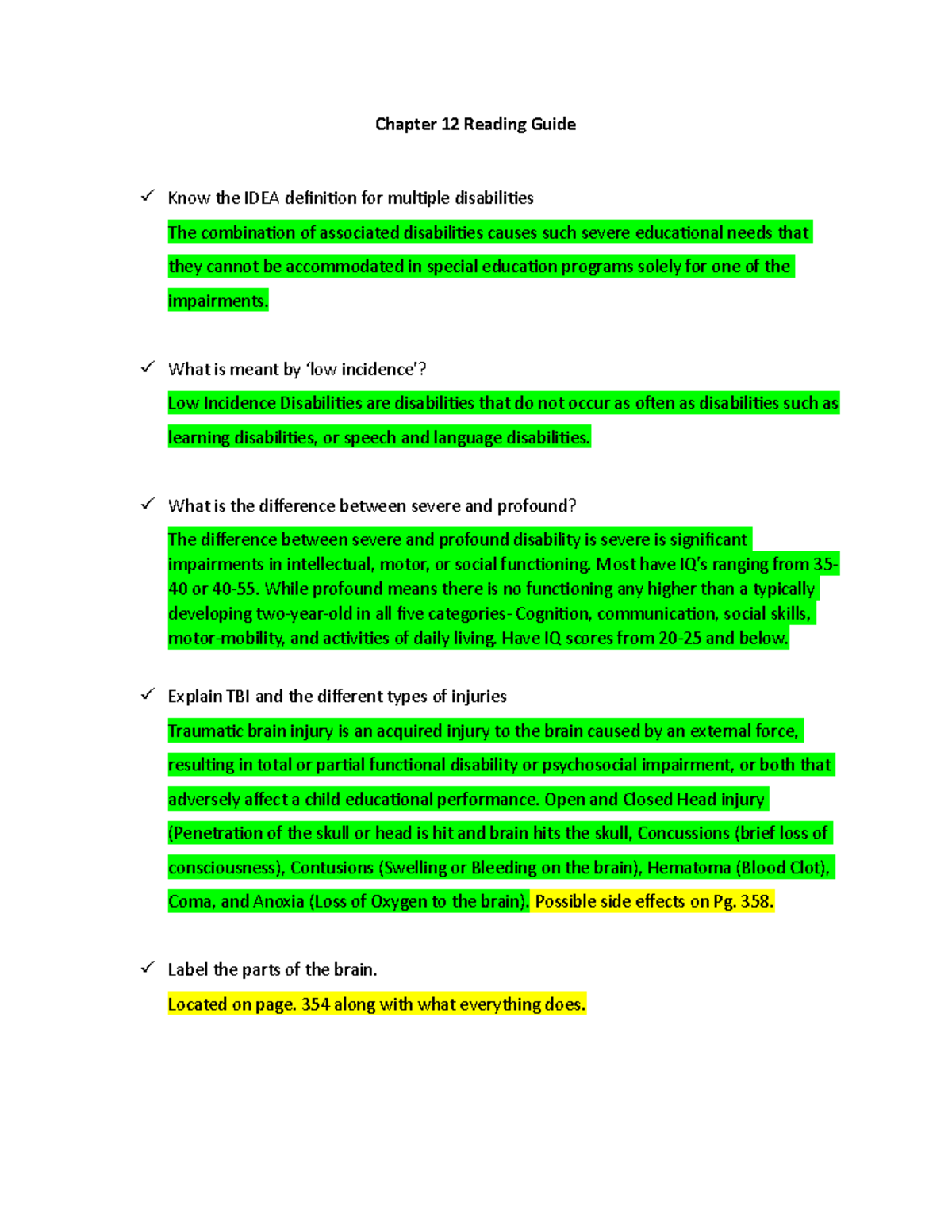 Chapter 12 Reading Guide - Chapter 12 Reading Guide Know the IDEA ...