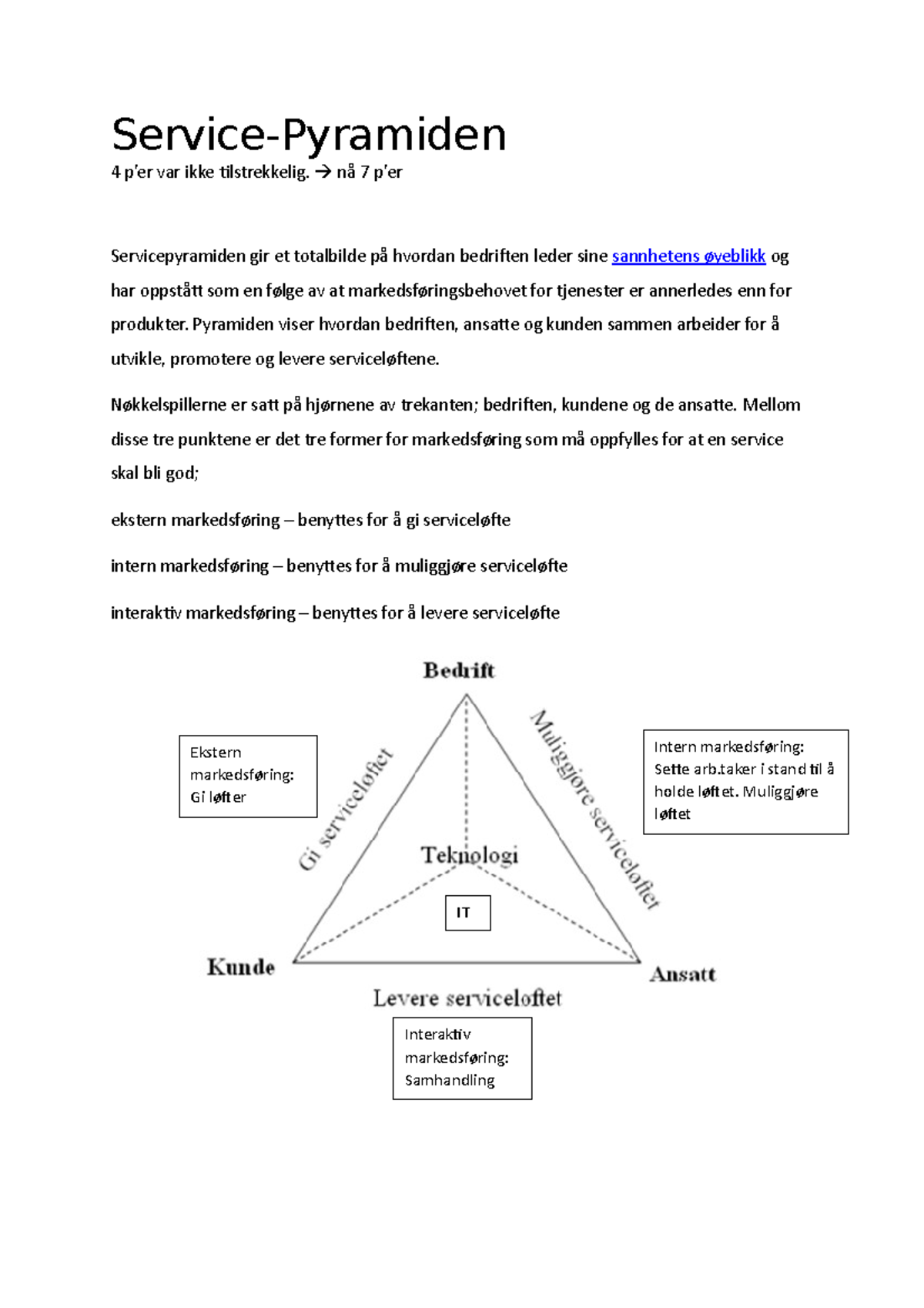 Service Pyramiden - Service-Pyramiden 4 p’er var ikke ilstrekkelig. nå ...