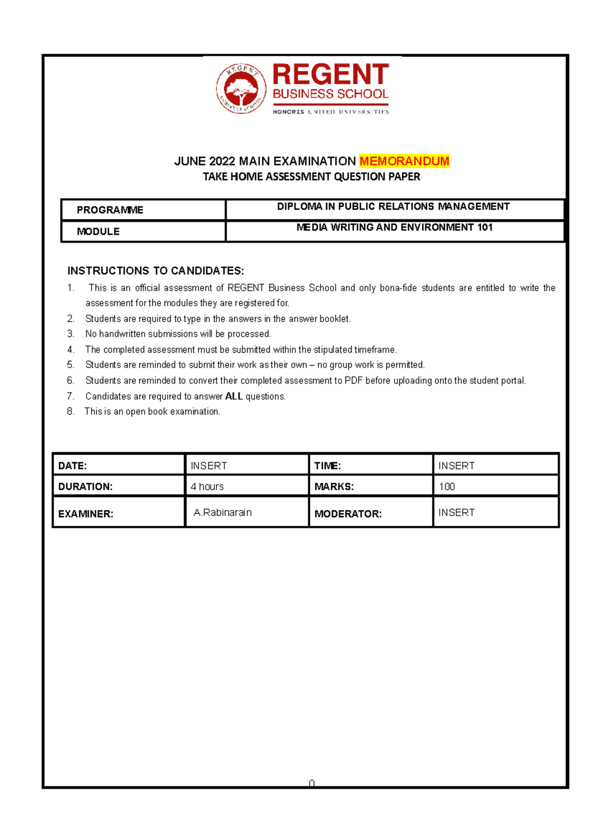 DPRM Media Writing and Environment 101 MEMO - JUNE 2022 MAIN ...