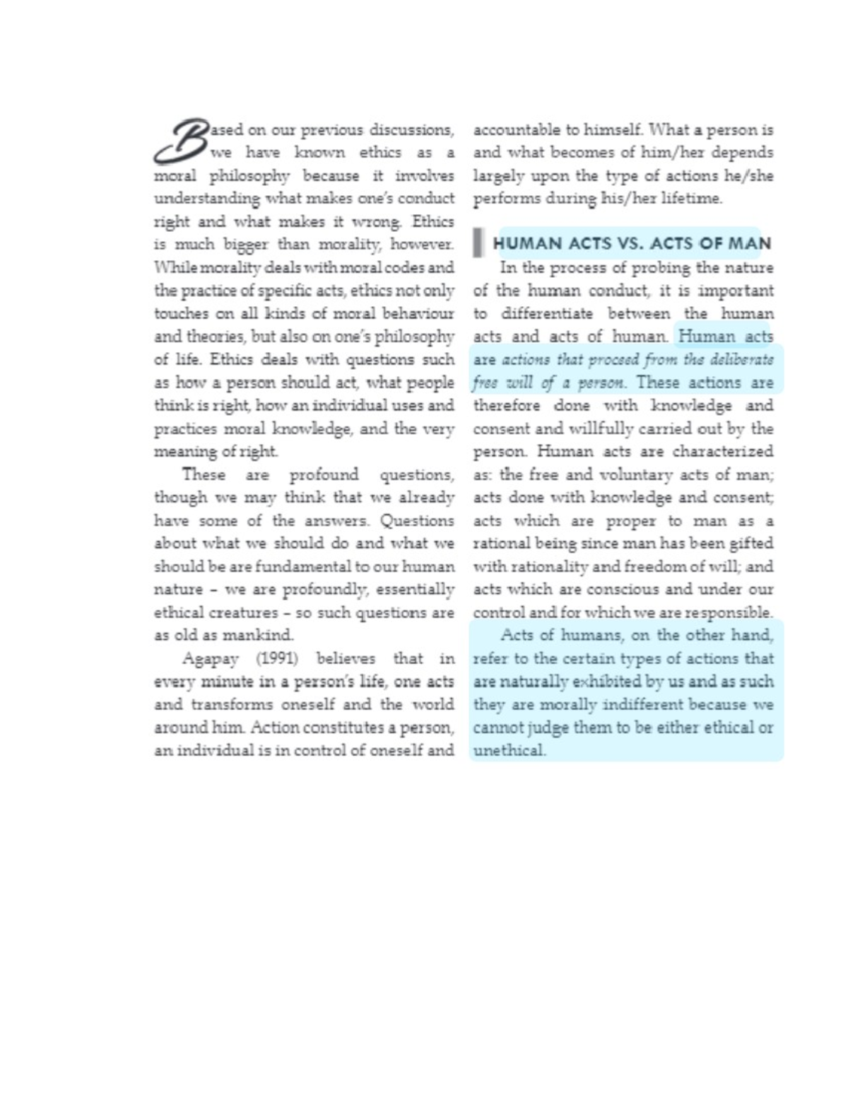 Human acts and Acts of man - Physical Therapy - Studocu