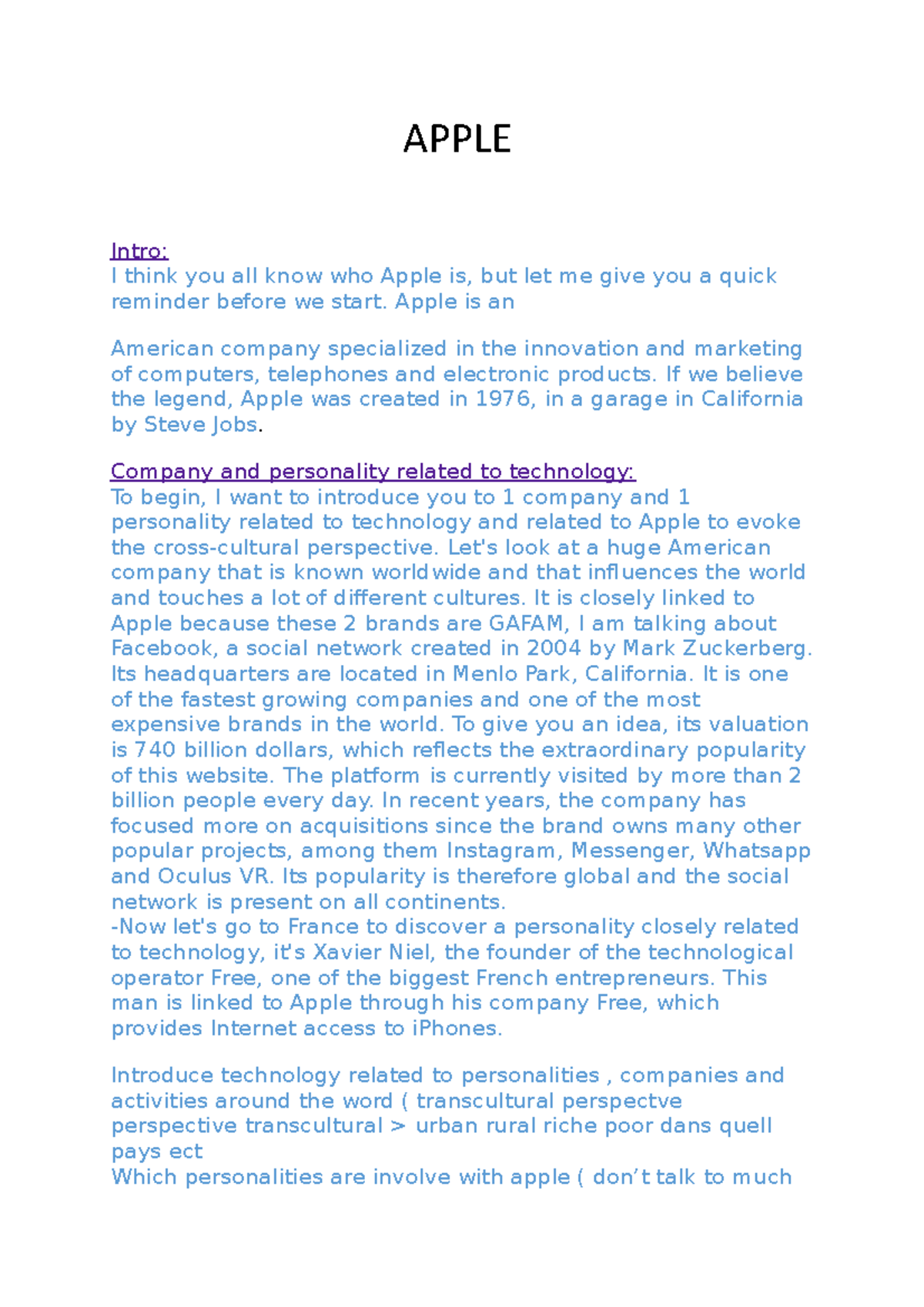 Apple - Note: 7,5 - APPLE Intro: I think you all know who Apple is, but ...