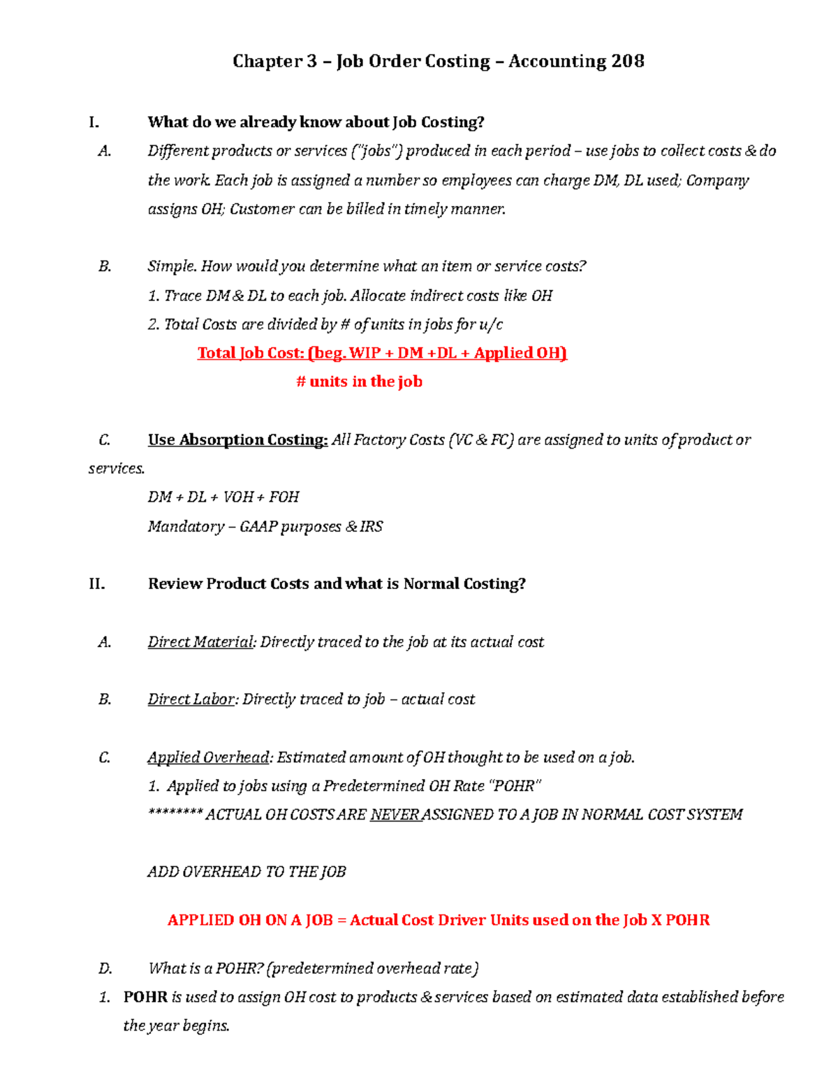 Chapter+3+Lecture+Outline - Chapter 3 – Job Order Costing – Accounting ...