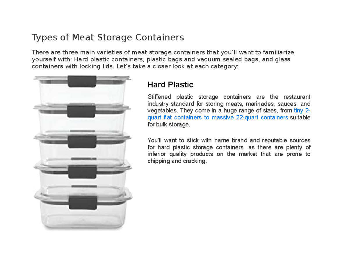 Types of Meat Storage Containers - Let’s take a closer look at each ...