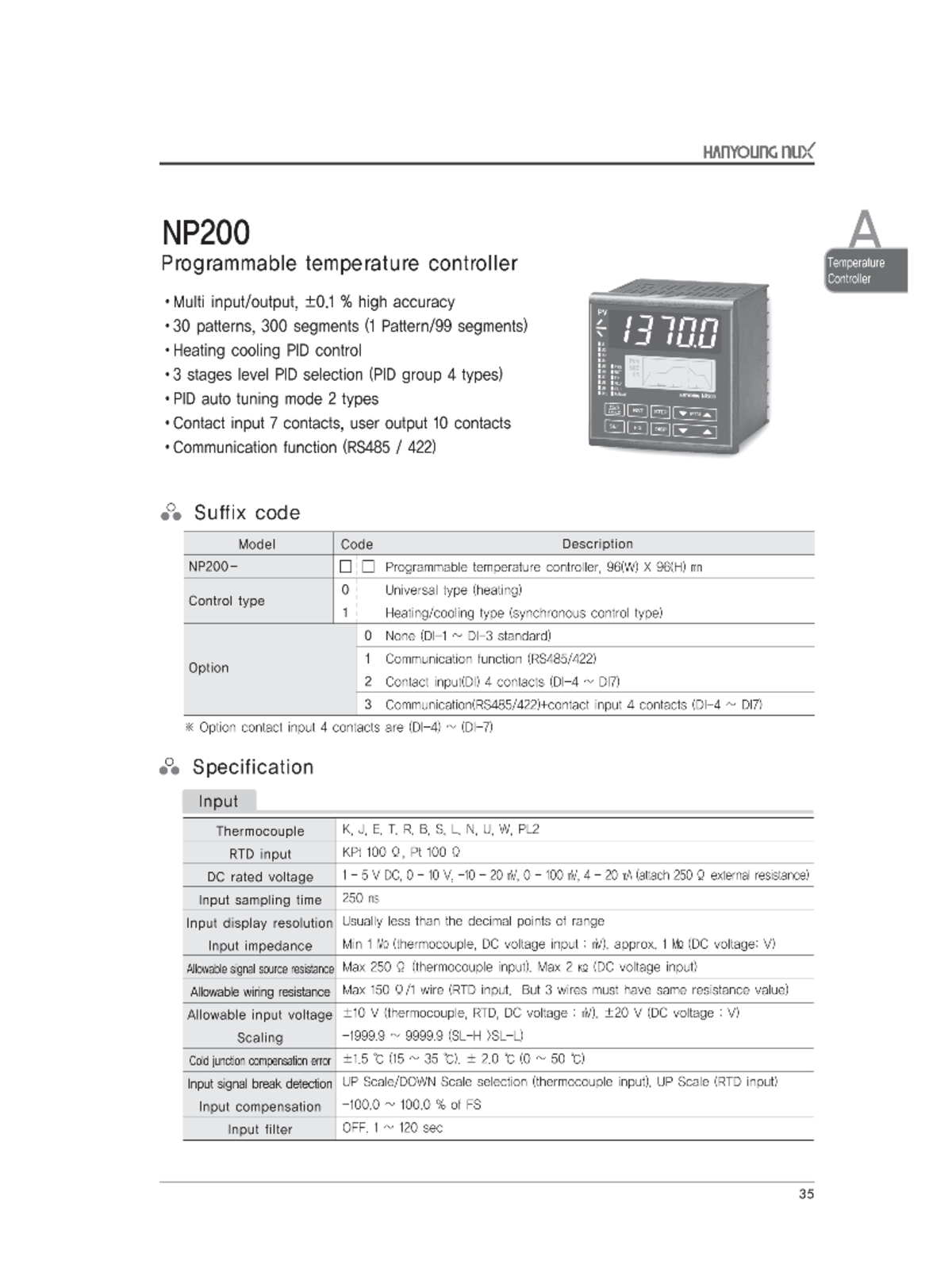 Np200-hanyoung-brochure - HANYOUNG nux NP200 A Programmable temperature ...