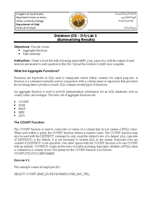 Cs203 labsheet 4 2021 v2 updated - Royal Commission for Jubail and Yanbu Yanbu University ...