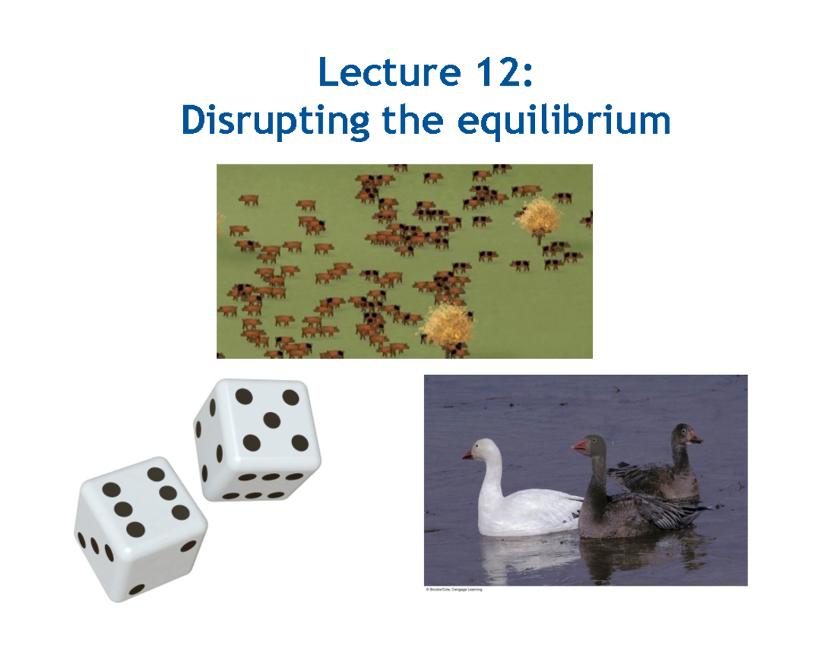 Disrupting the Equilibrium - Lecture 12: Disrupting the equilibrium ...