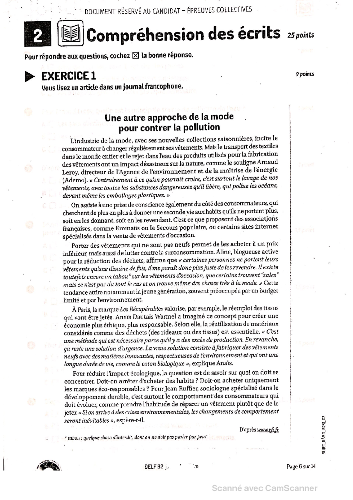 CE B2.1 25 - fle - Français - Studocu