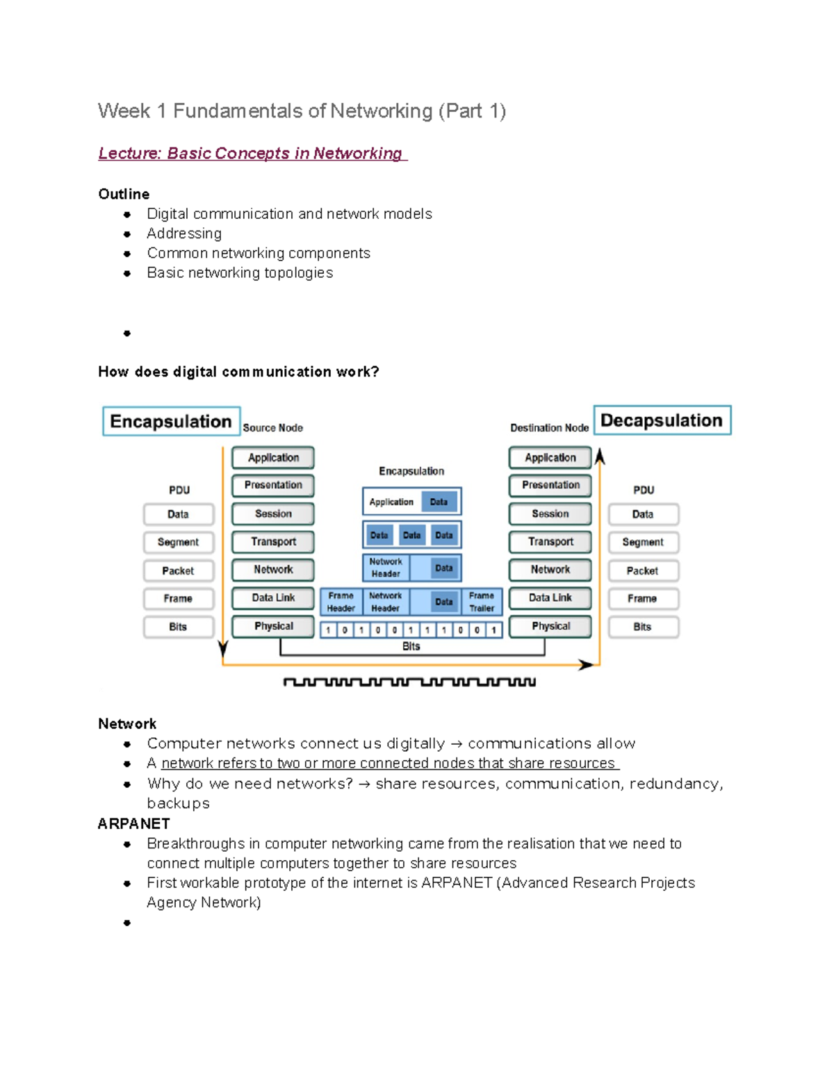 INFS1701 1-5 Lecture - Week 1 Fundamentals of Networking (Part 1 ...