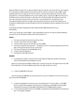 Consideration Problem Question, provide with answers - Tutorial 8- Consideration Short Questions ...