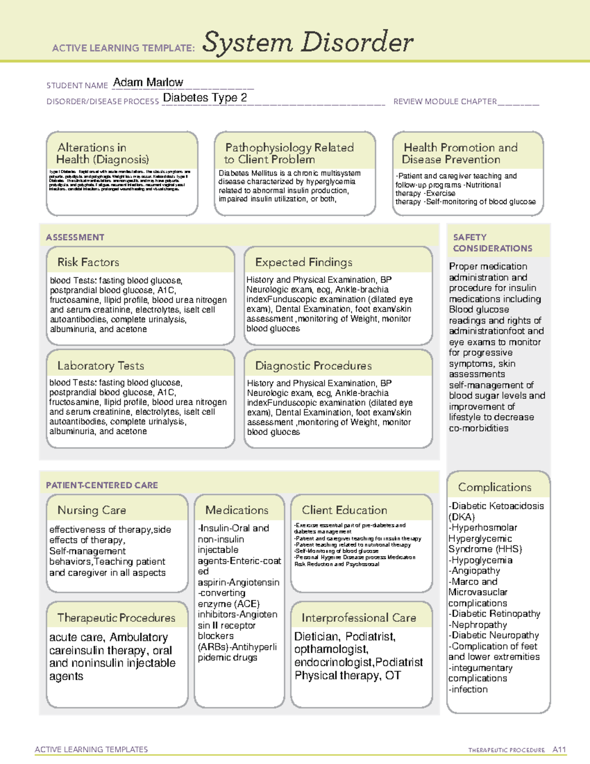 Diabetes Melitus type 2 - ACTIVE LEARNING TEMPLATES THERAPEUTIC ...