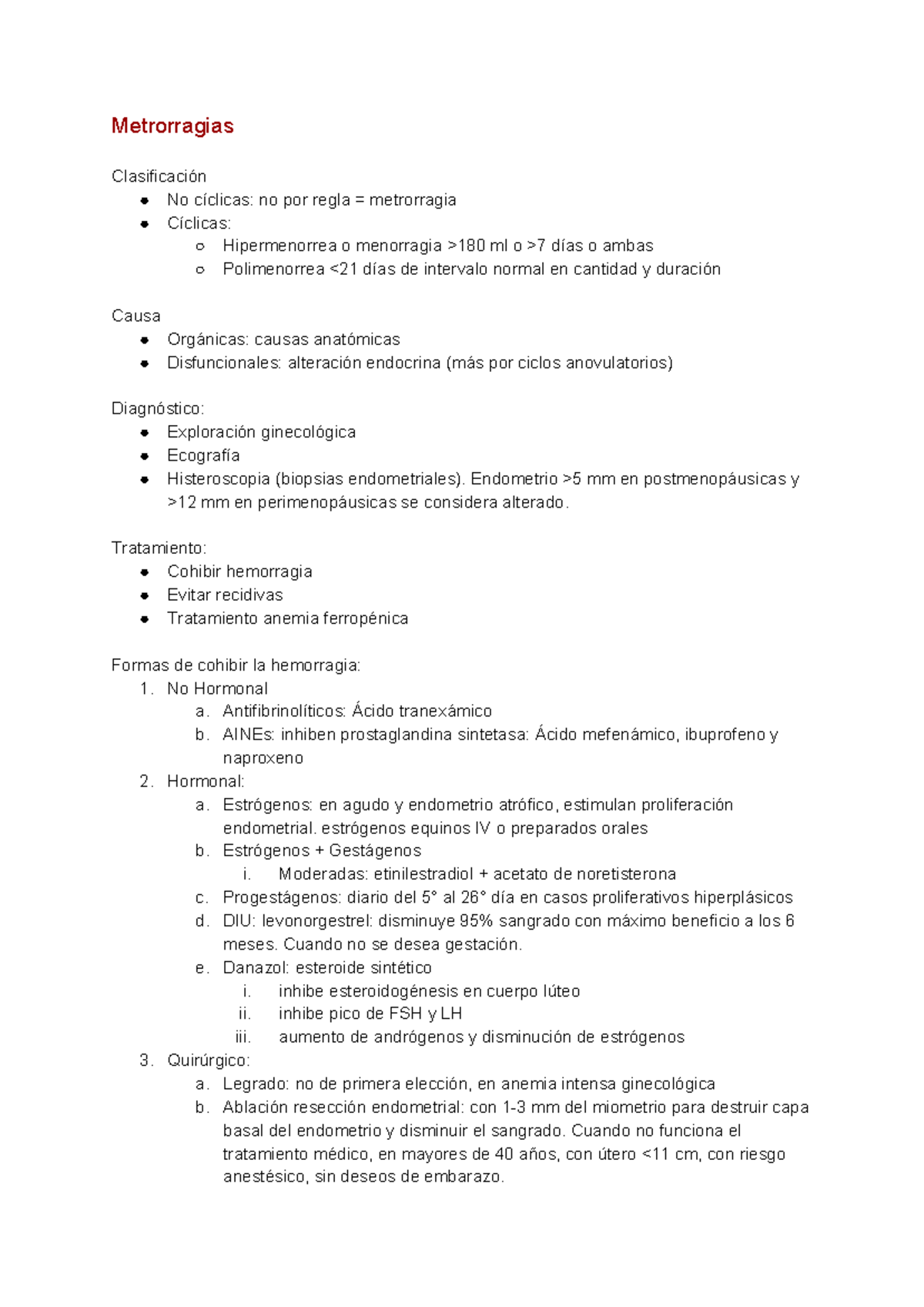 Metrorragias - Ginecología. Universidad La Salle. - Metrorragias ...