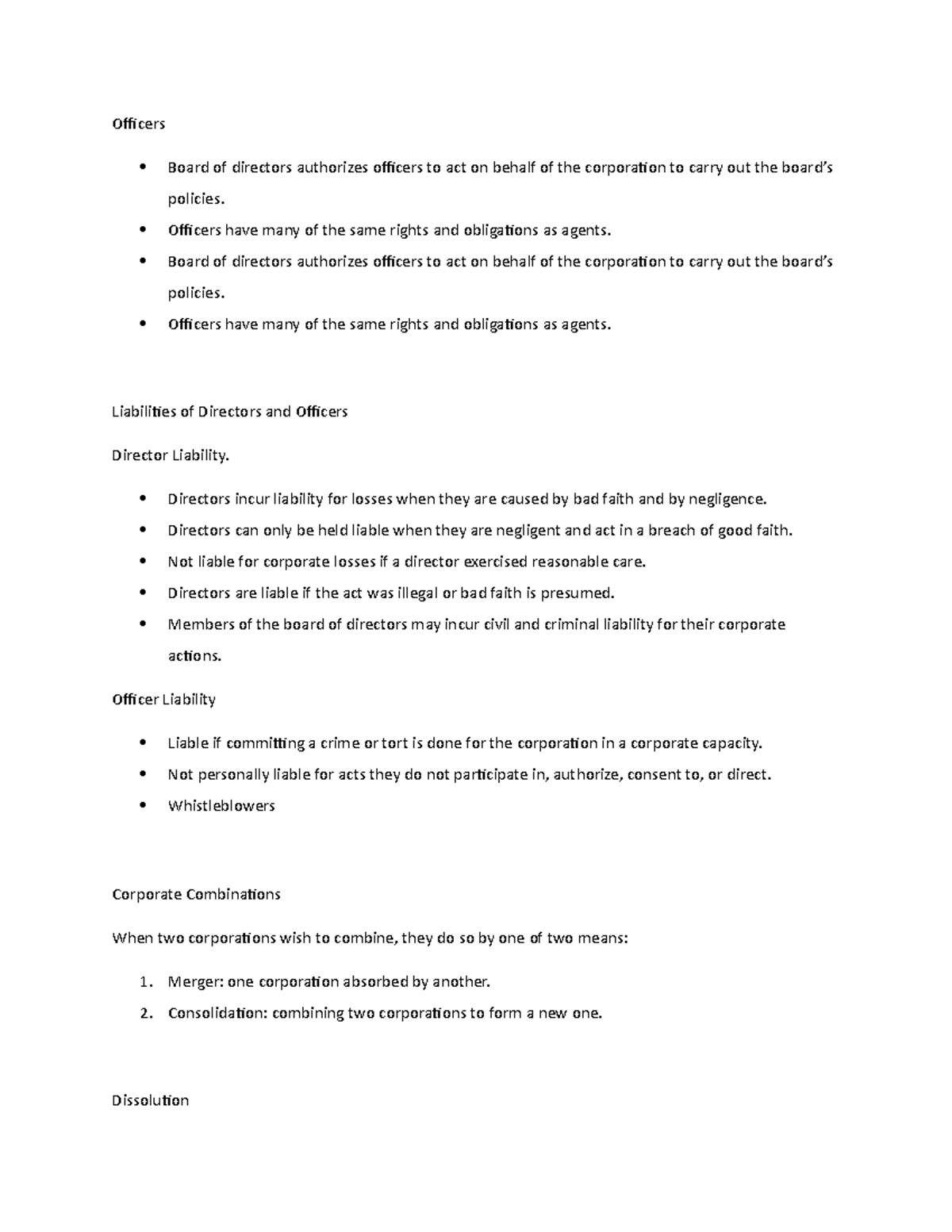 Lecture Notes 41 - Officers Board of directors authorizes officers to ...