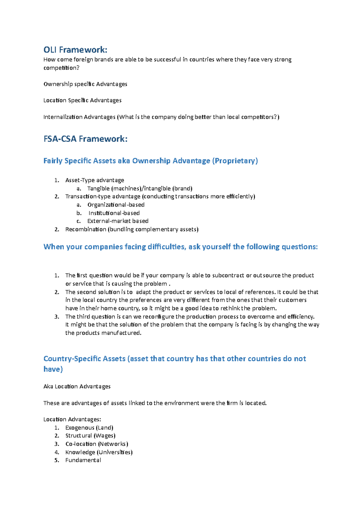 OLI Framework Business Development Course - OLI Framework: How come ...