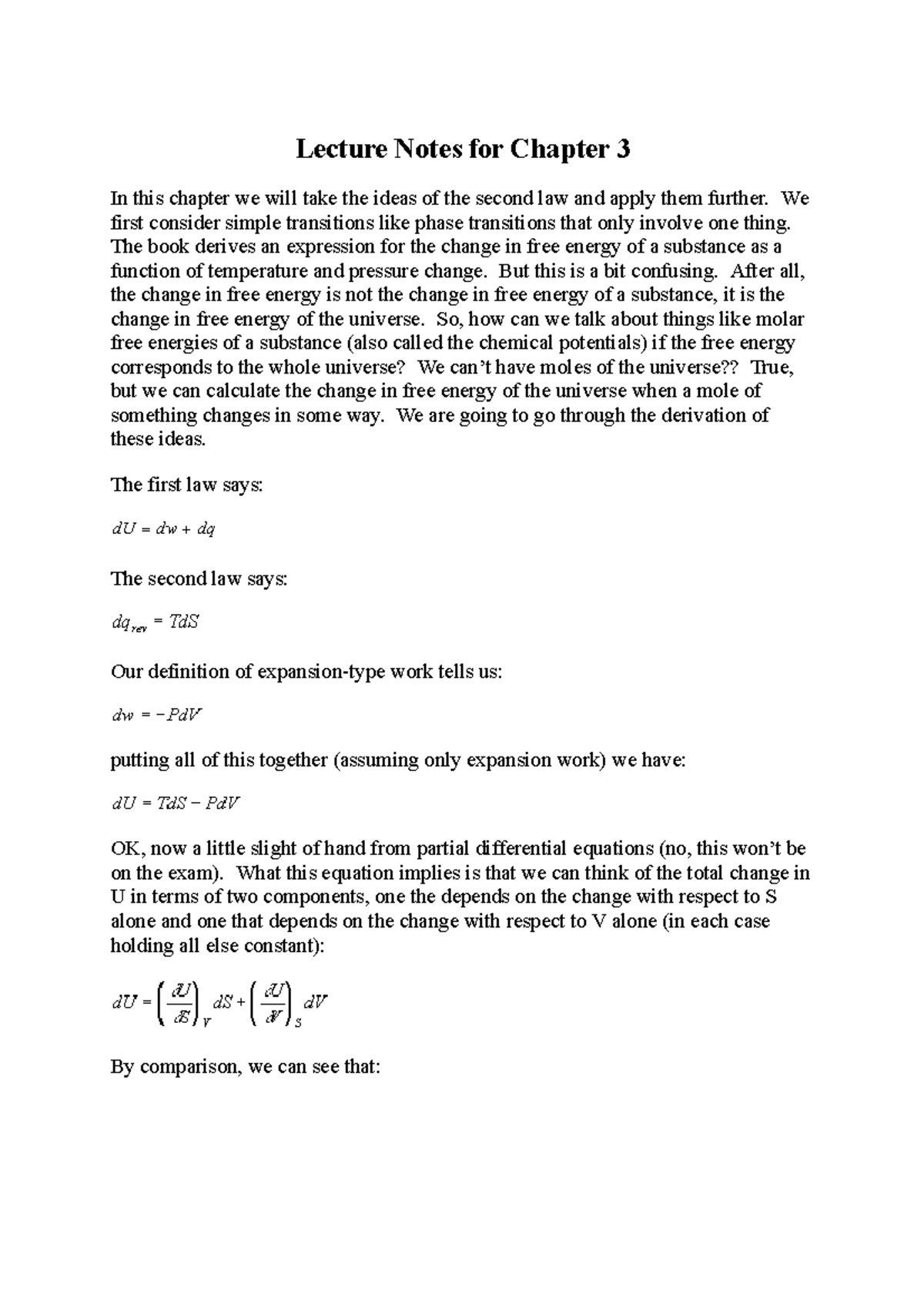 Lecture Notes for Chapter 3 - We first consider simple transitions like ...
