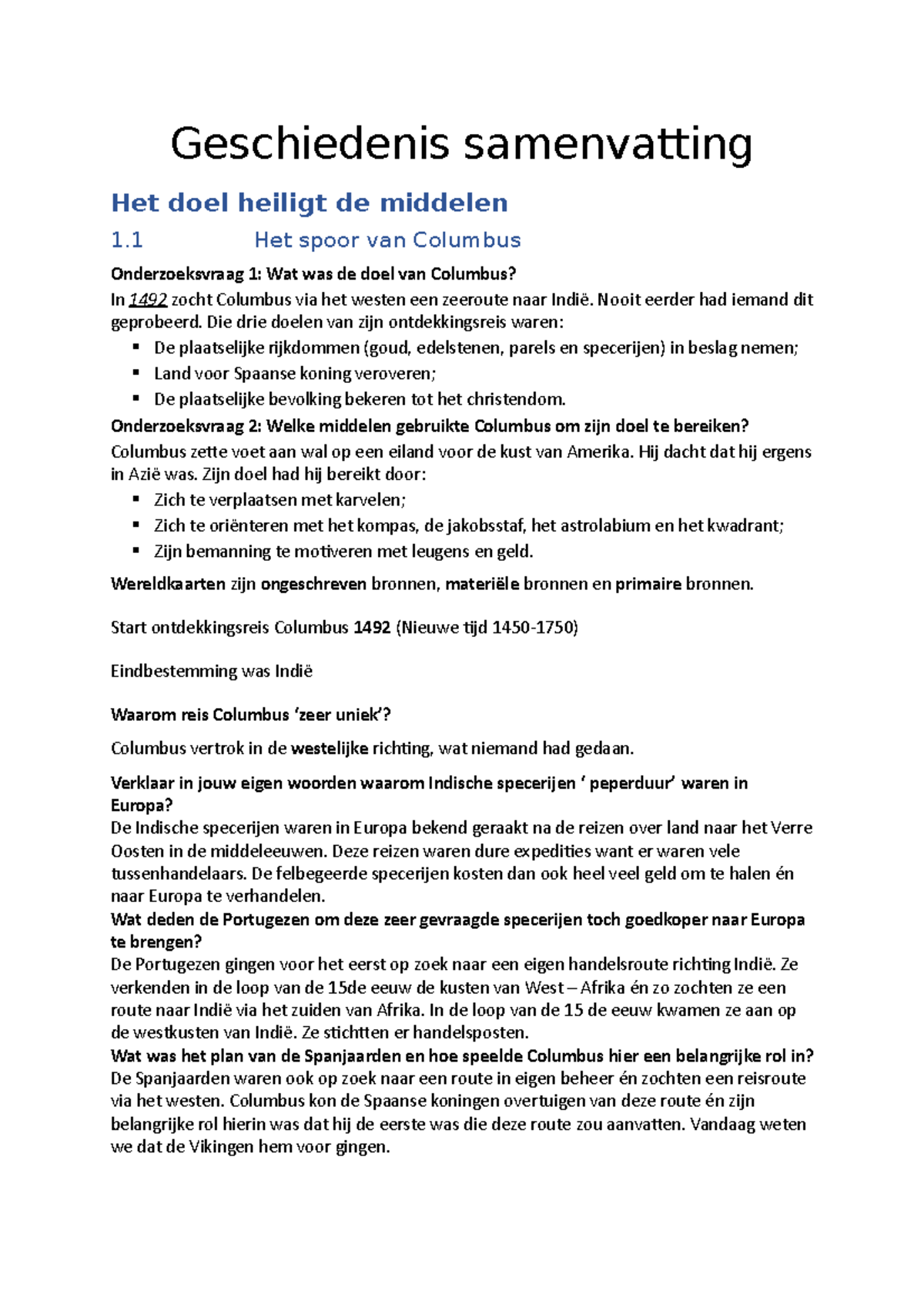 Samenvatting geschiedenis 4tso boek Storia Classic - Geschiedenis ...