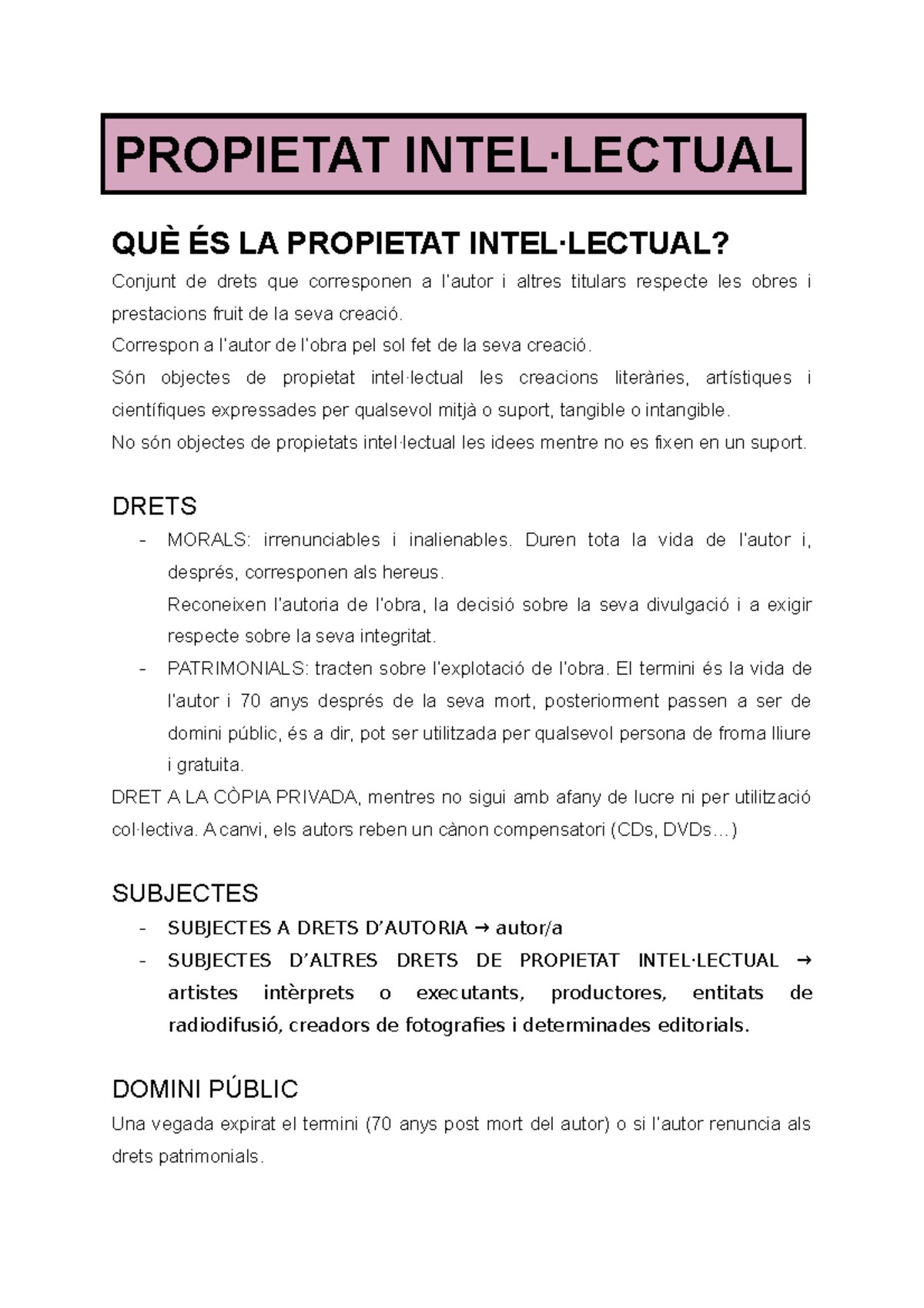 1. Propietat Intel· Lectual - PROPIETAT INTEL·LECTUAL QUÈ ÉS LA ...