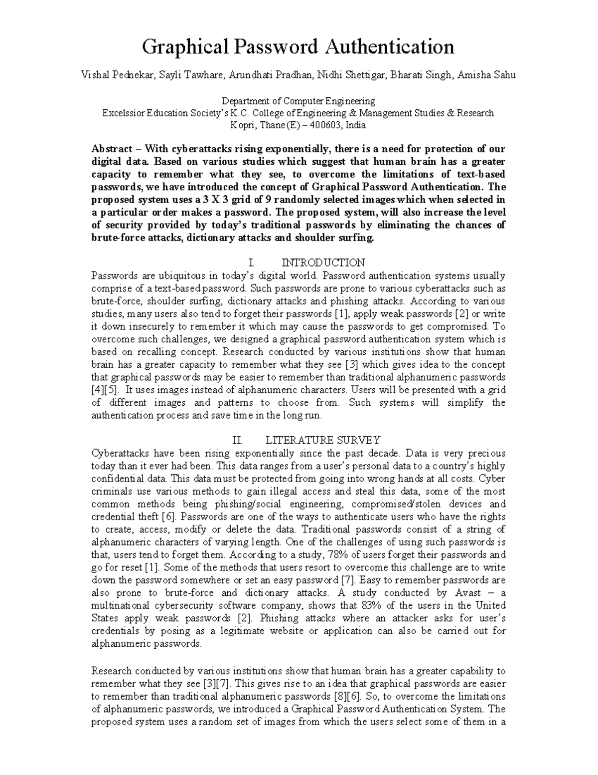 Graphical Password Authentication - College of Engineering & Management Studies & Research - Studocu