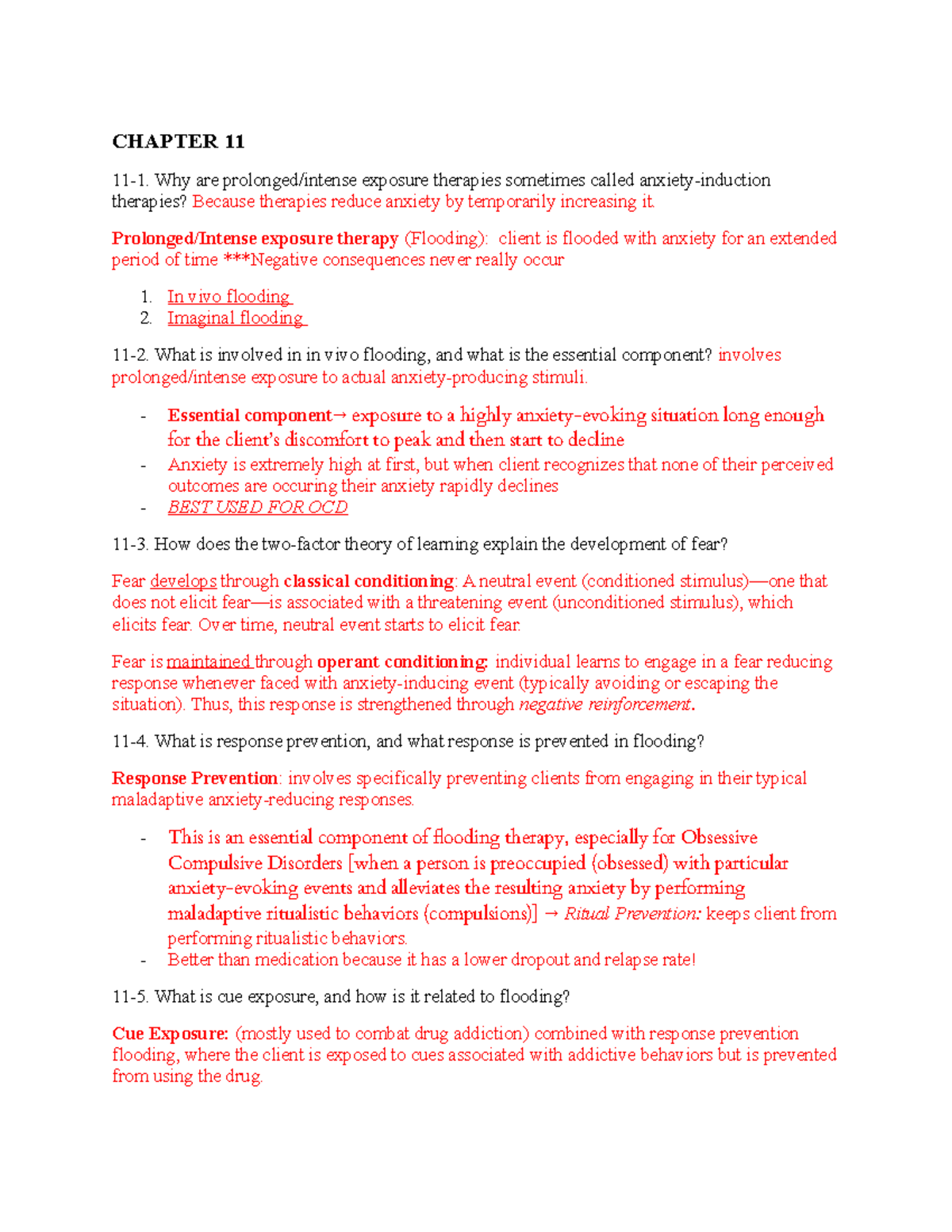 Psyc 351 Final Exam Summary Behavior Modification Principles And Applications Chapter 11 11