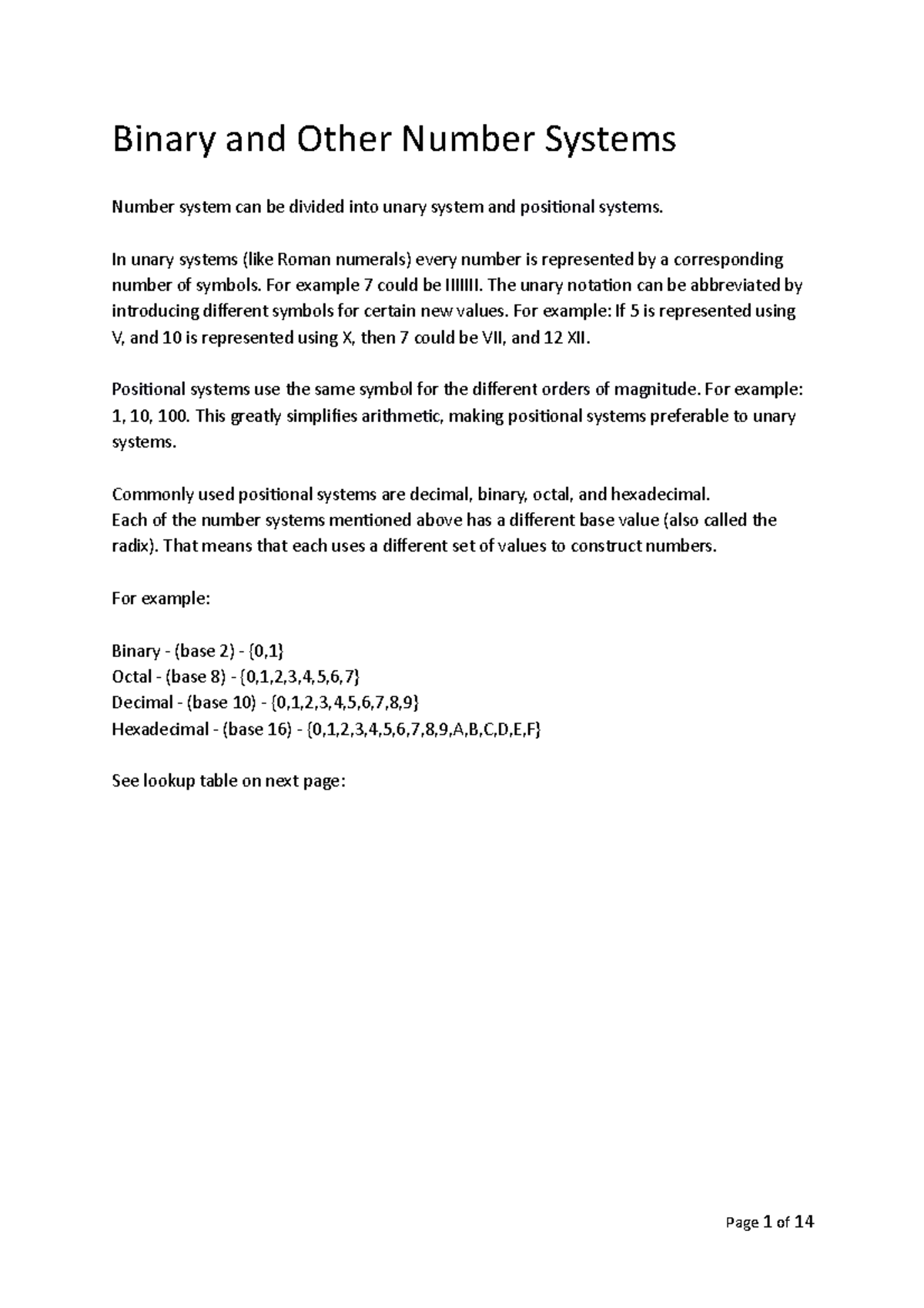 Nurber Systems - Jewel - Binary and Other Number Systems Number system ...