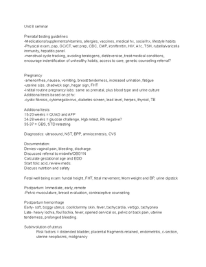 Unit 4 seminar notes - Unit 4 seminar-Contraception Unintended ...