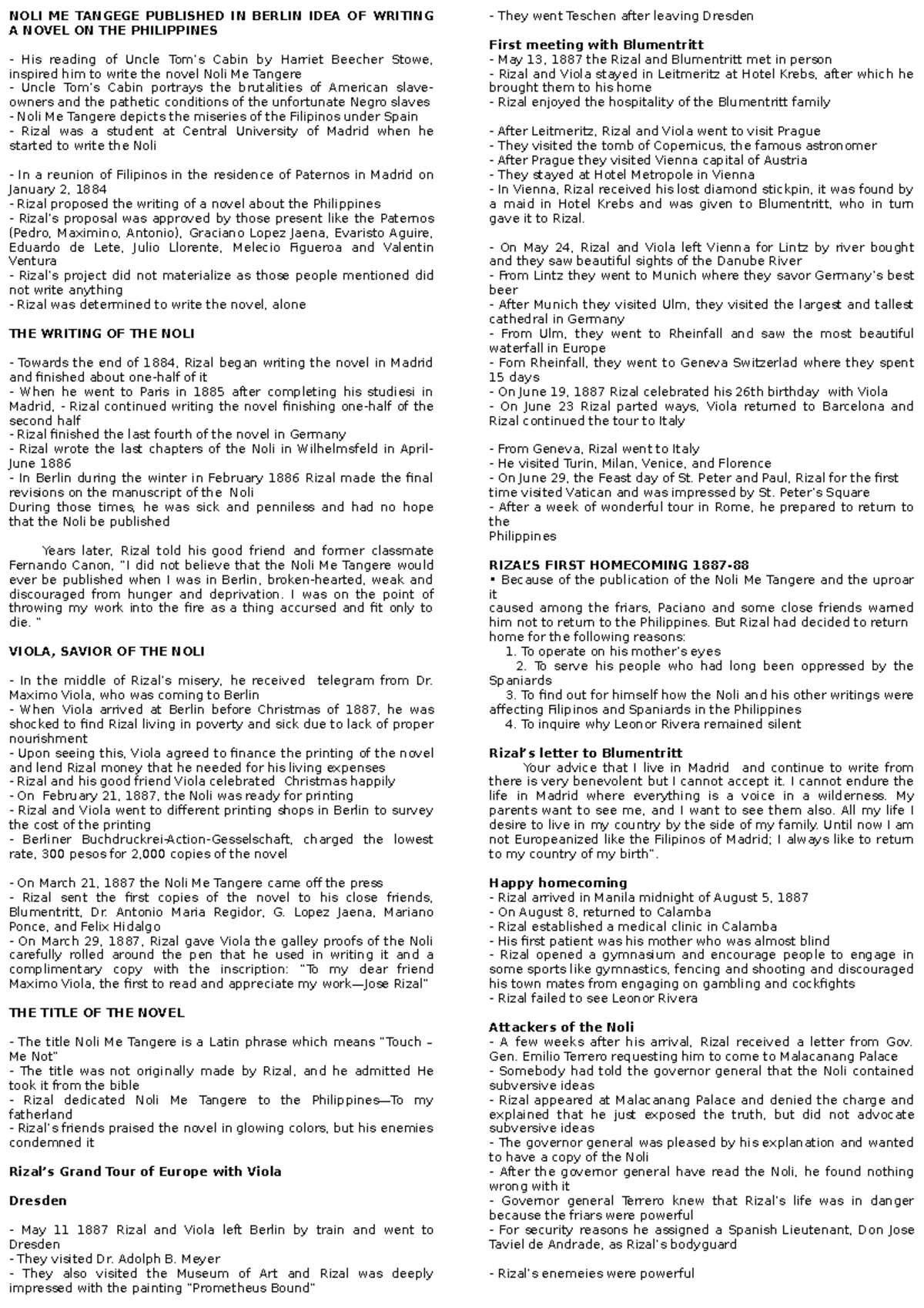 NOLI ME Tangege Published IN Berlin Rizal's life and works Studying in ...