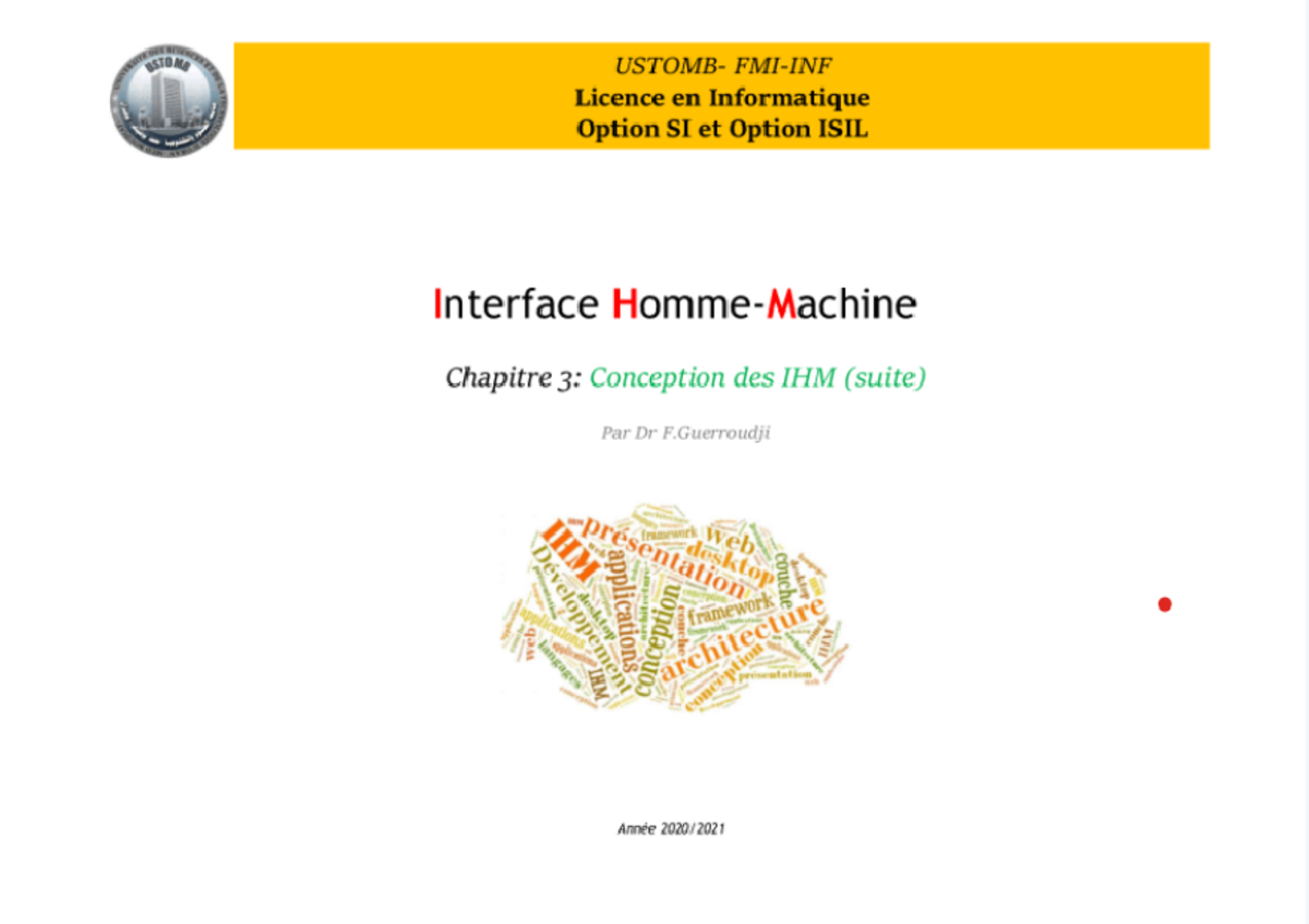 Chapitre 3 Conception des IHM suite Cours 8 - Interface homme-machine - Studocu