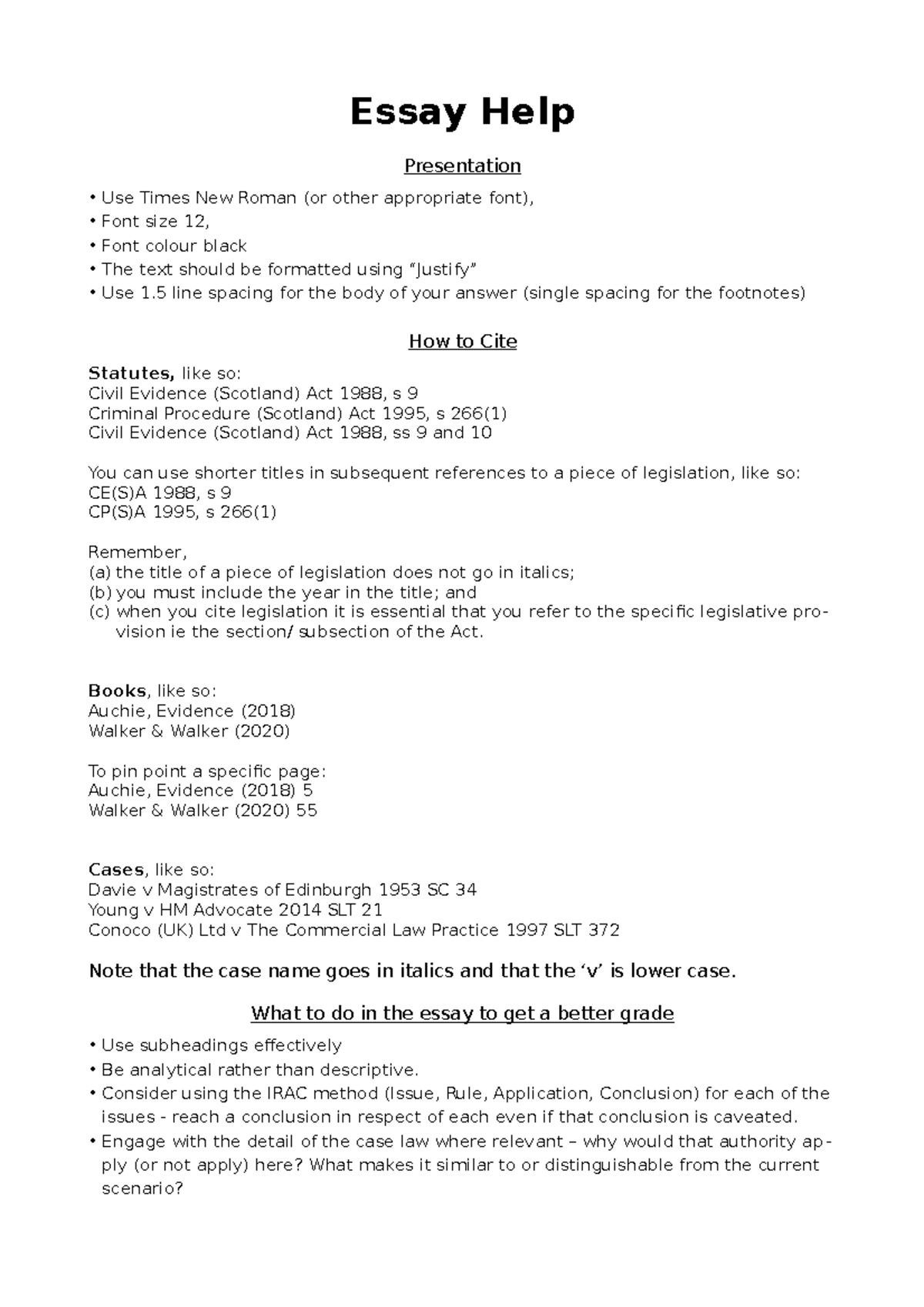 Essay Help Guide - Essay Help Presentation Use Times New Roman (or ...