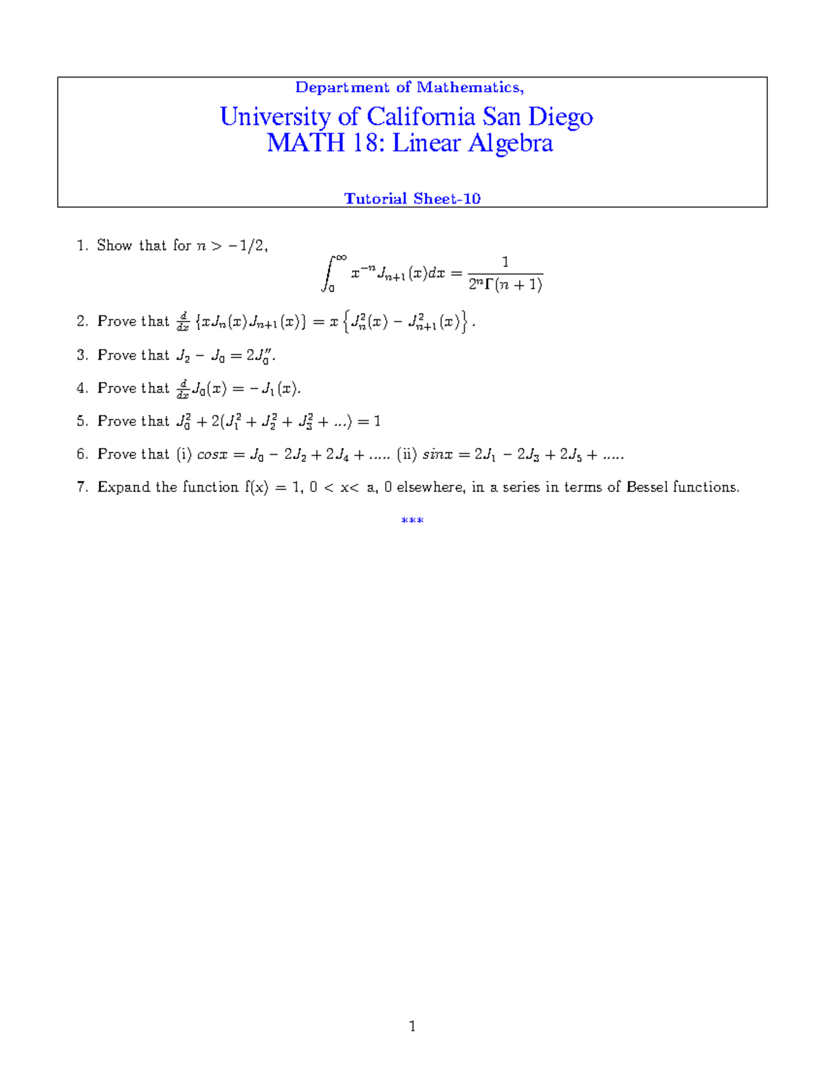 MATH 18 Assignment 10 - Department of Mathematics, IIT(BHU ...