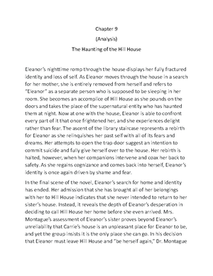 The Haunting of the Hill House Chapter 6 Analysis - Chapter 6 (Analysis ...