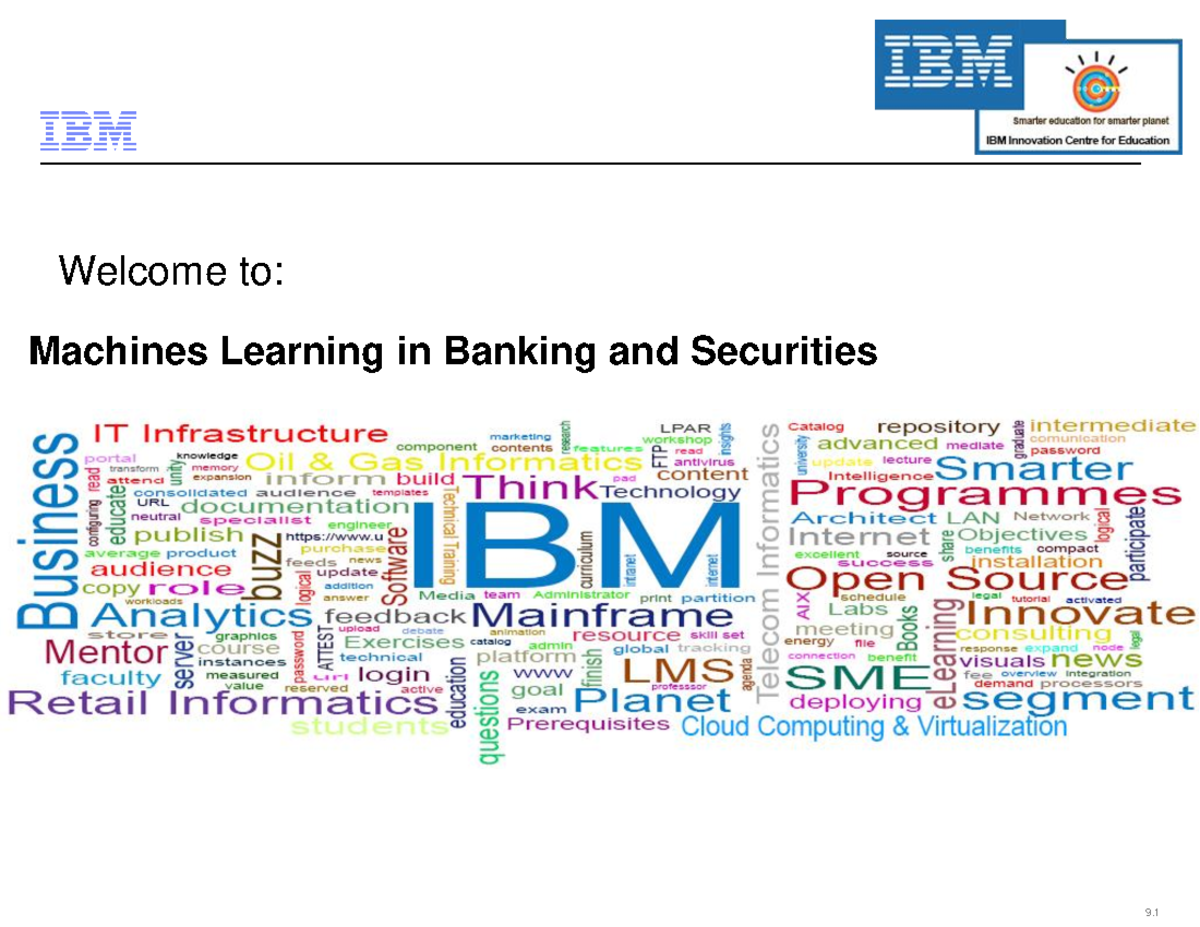 Application of ML industries 1 - IBM ICE (Innovation Centre for ...